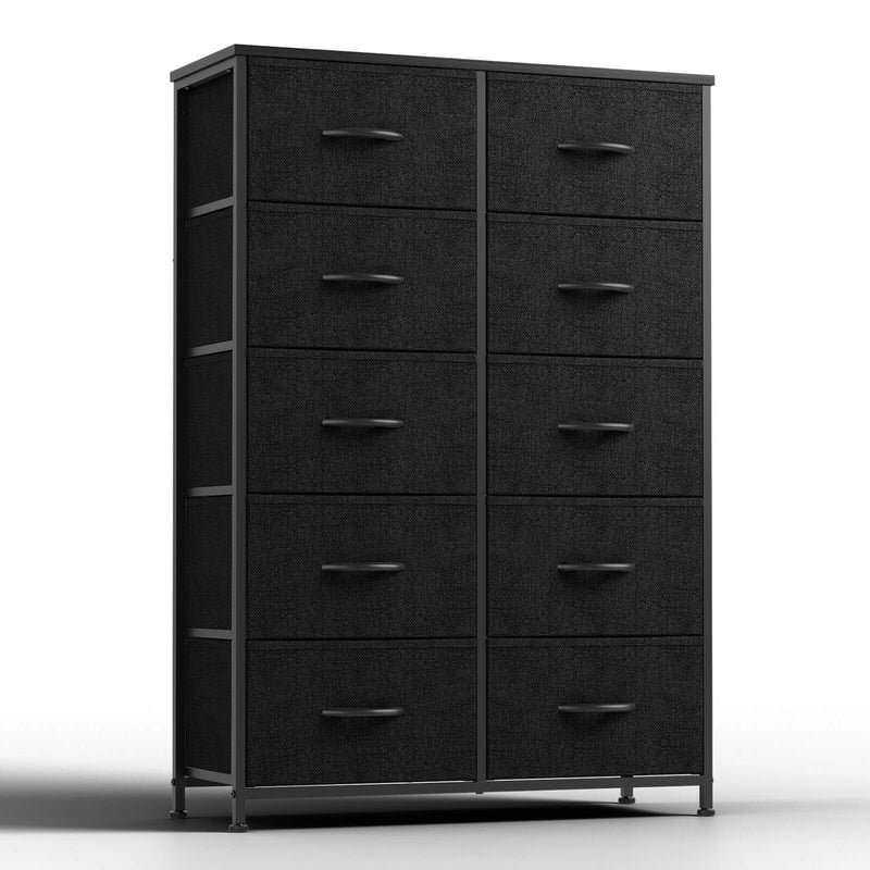 Dresser for Bedroom, Tall Storage Drawers, Fabric Storage Tower with 10 ...