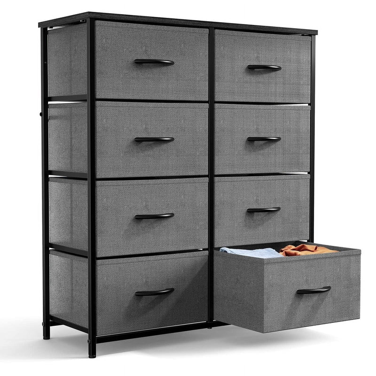 Dresser for Bedroom, Tall Storage Drawers, Fabric Storage Tower with 8 ...