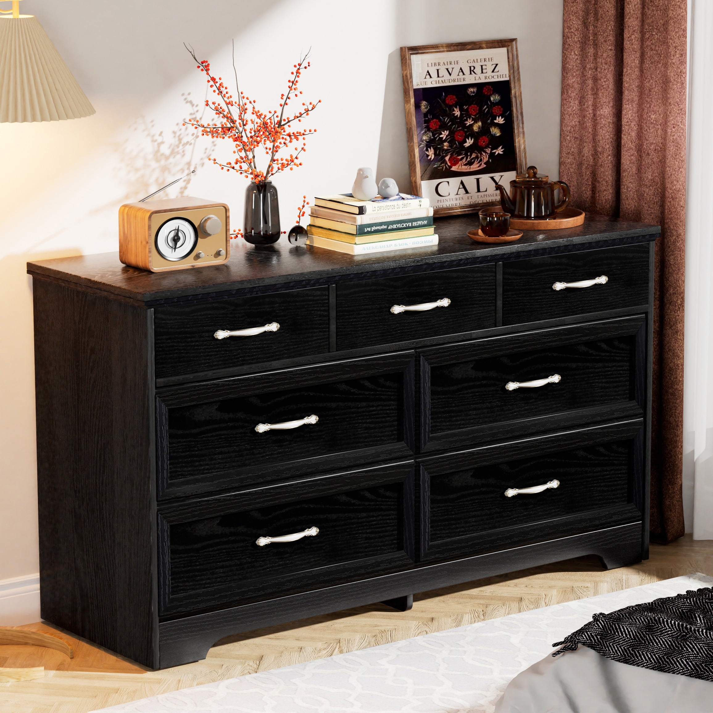Dresser for Bedroom, Wood Dressers with 7 Drawers, Double Dressers with ...