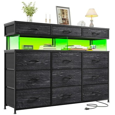BROTTAR 5 Drawer Dresser with Flip Top Mirror, 47" Tall Chest of ...