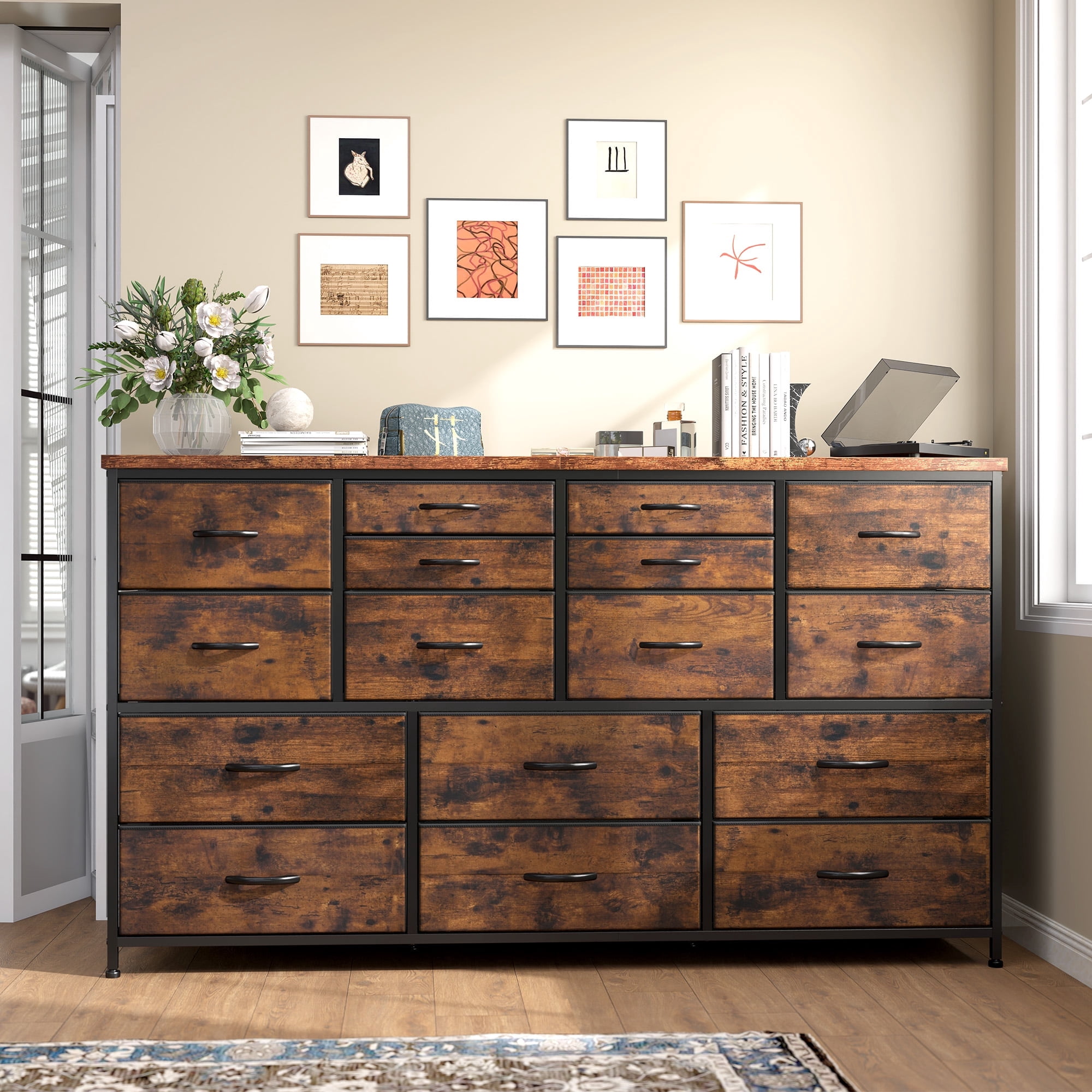 Romorgniz Dresser for Bedroom with 16 Drawers for Closet Fabric ...