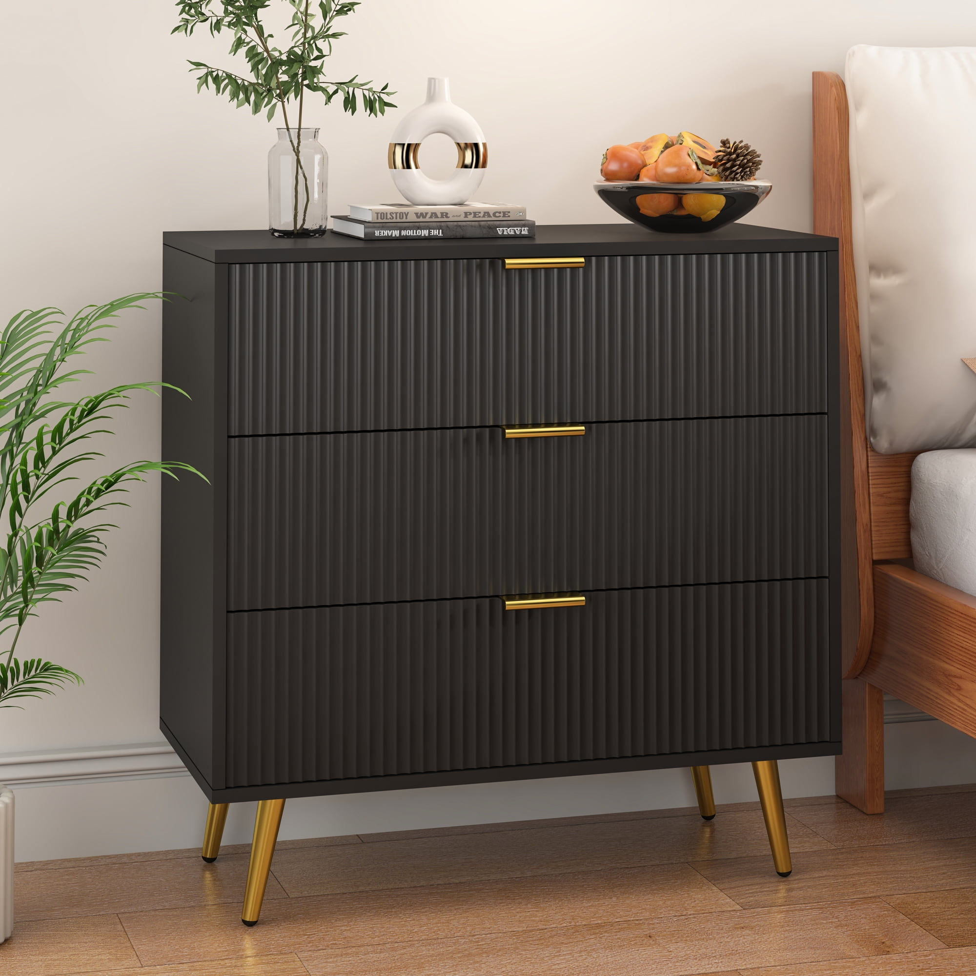 3-Drawer Dresser - Sleek Vertical Storage for Bedroom & Living Room ...