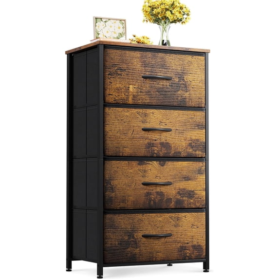 Dresser for Bedroom with 4 Storage Drawers, Small Dresser Chest of ...