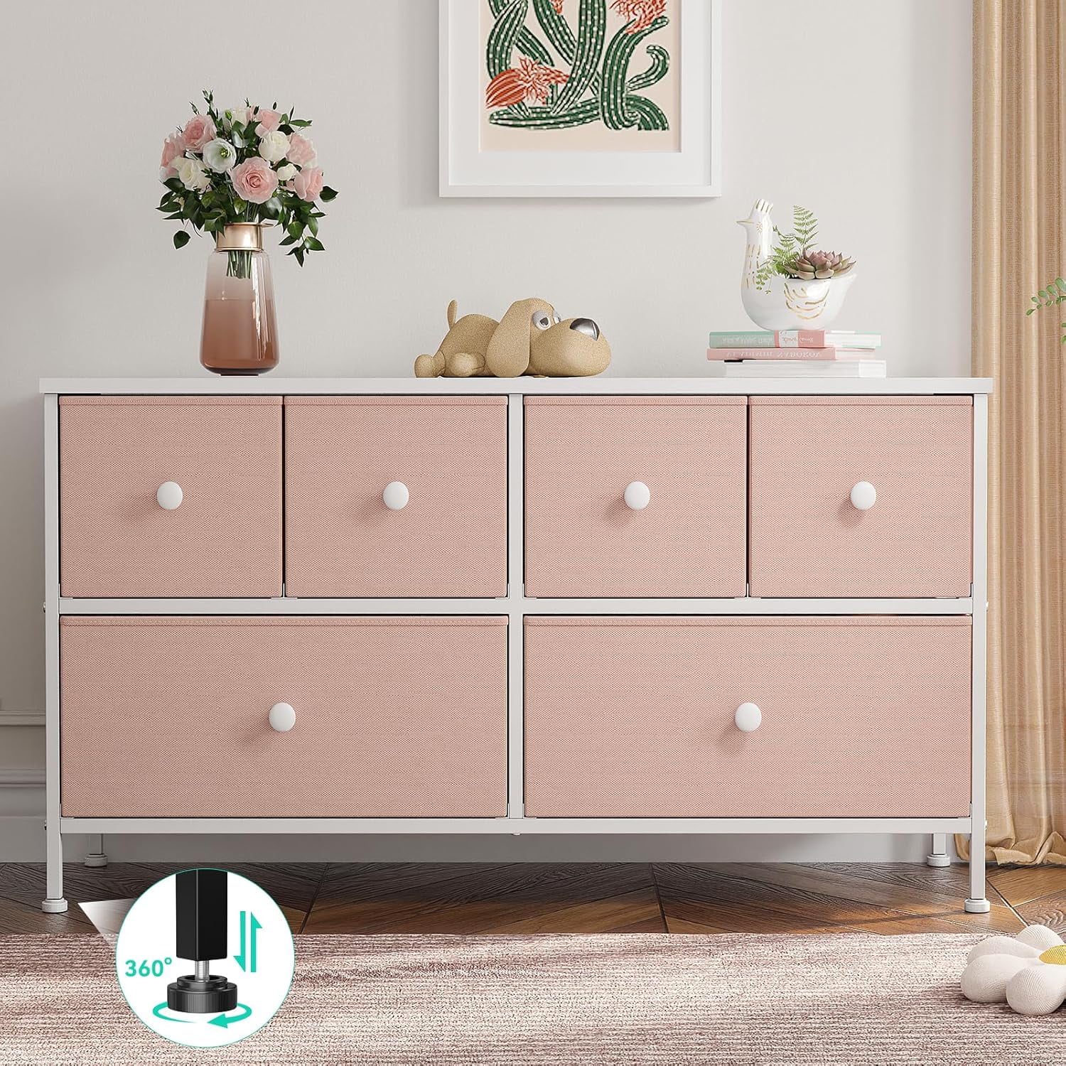 Dresser for Bedroom with 6 Drawer Wide Dresser & Chests of Drawers Cute ...