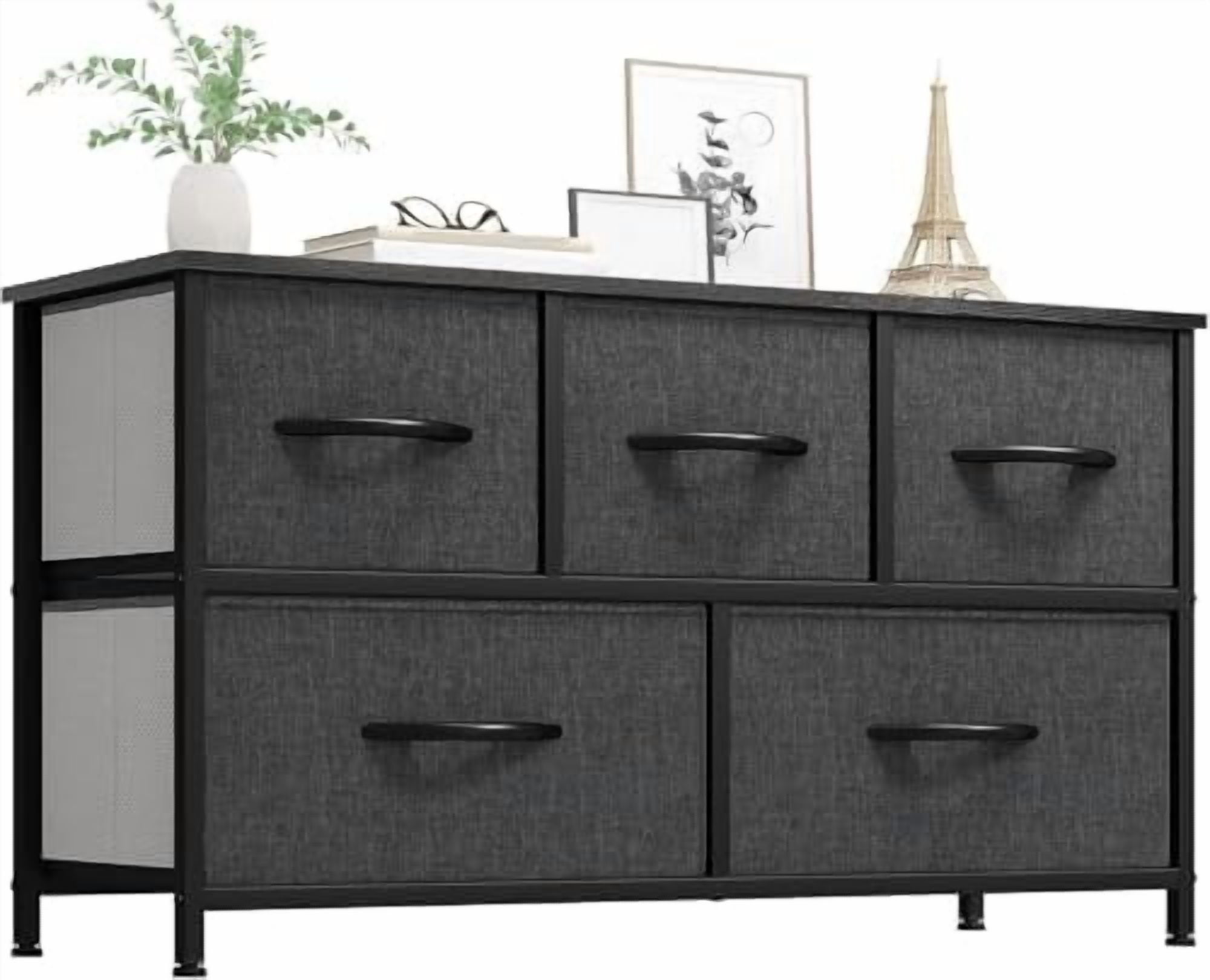 Dresser for Room with 5 Drawers - Fabric Storage Tower, Long Fabric ...