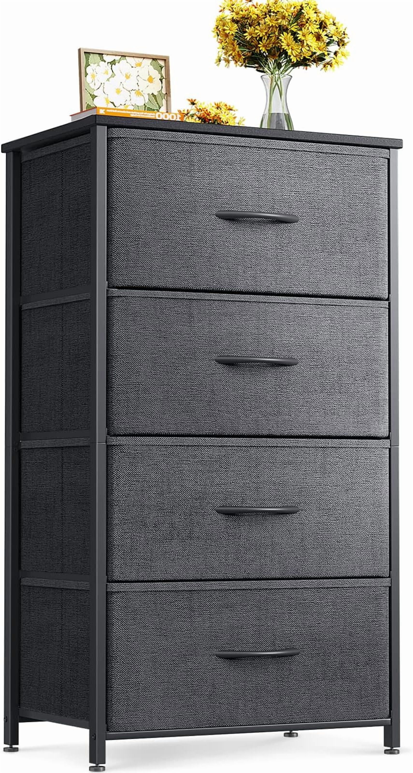 Dresser for with 4 Storage Drawers, Small Dresser Chest of Fabric ...