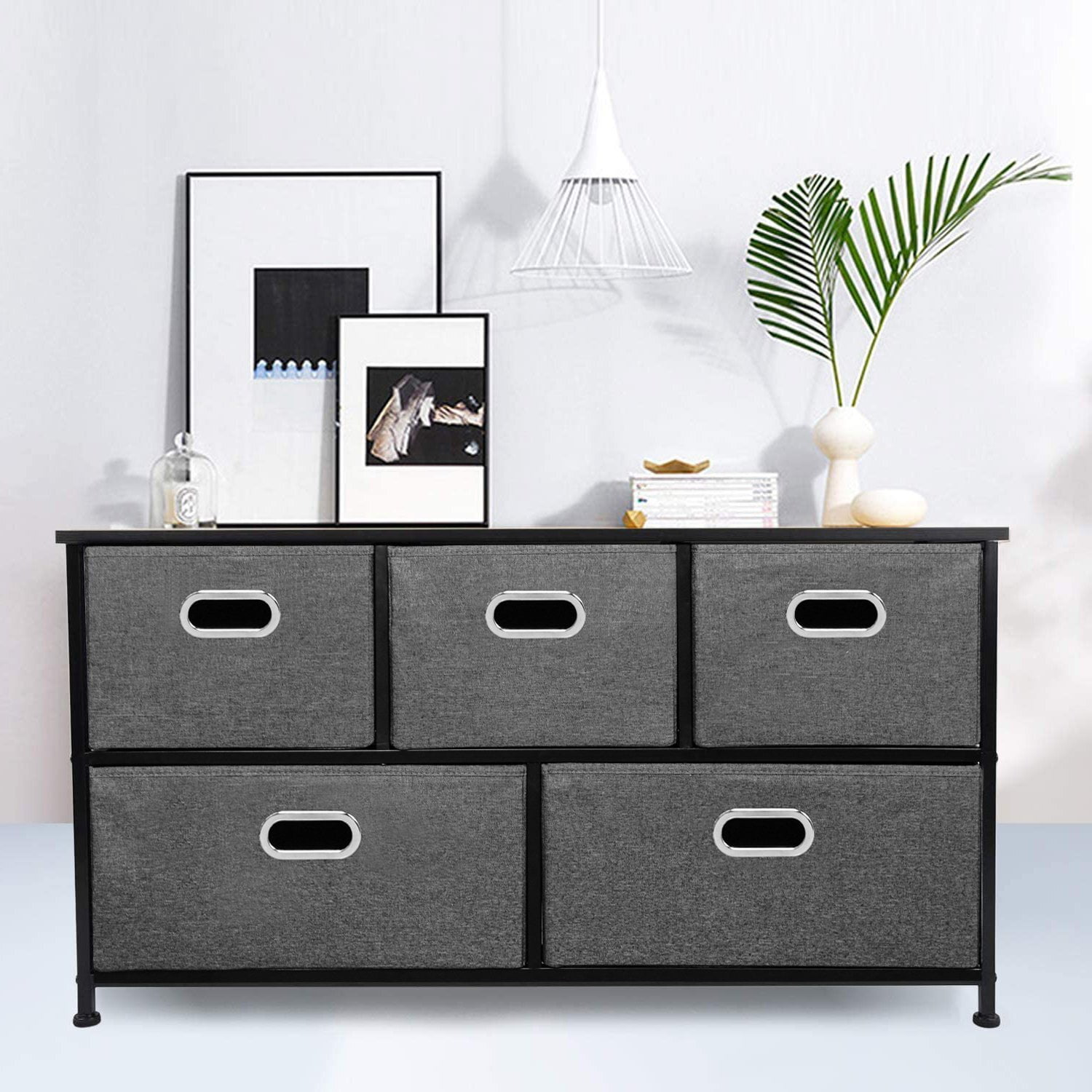 Dresser w/ 5 Drawers - Furniture Storage Chest TV Stand Unit for ...