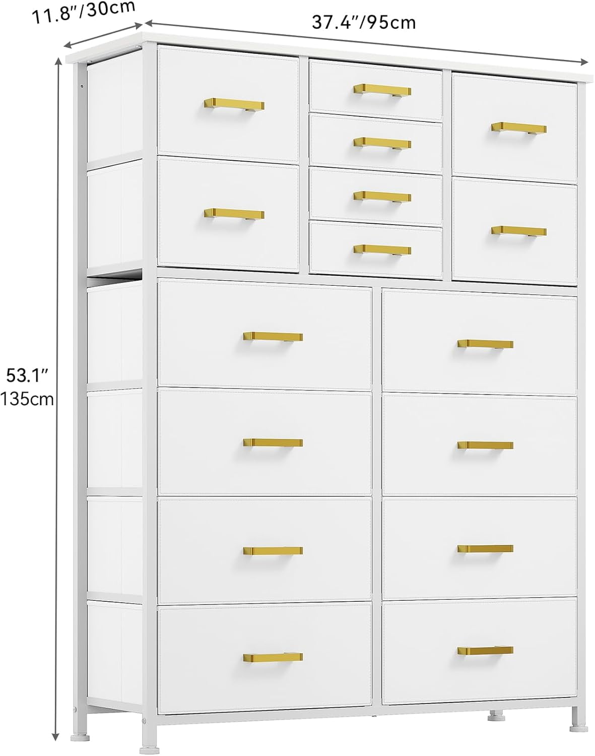 Dresser with 16 Drawers, Large Chest of Drawers, Tall Dressers with ...