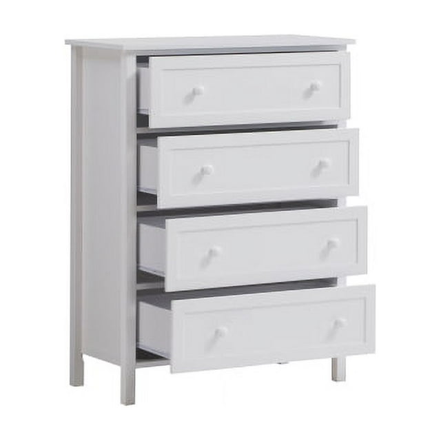 Dresser with 4 Drawers, Modern Wide Chest of Drawers, Solid Wood Frame ...