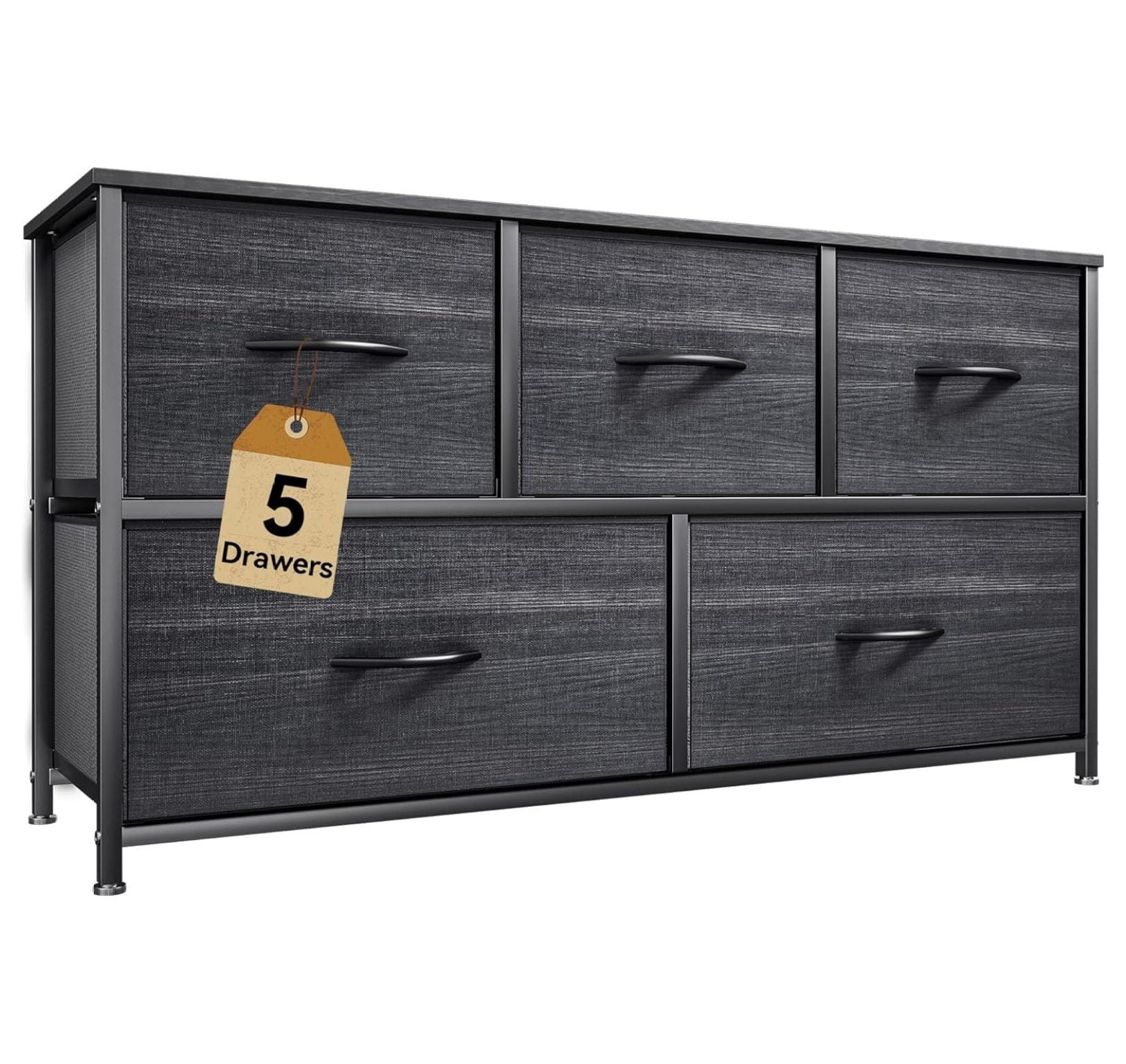 Dresser with 5 Drawers - Fabric Storage Tower, Organizer Unit for ...