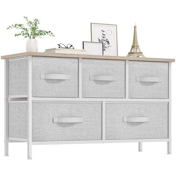 Dresser with 5 Drawers - Fabric Storage Tower, Organizer Unit for ...