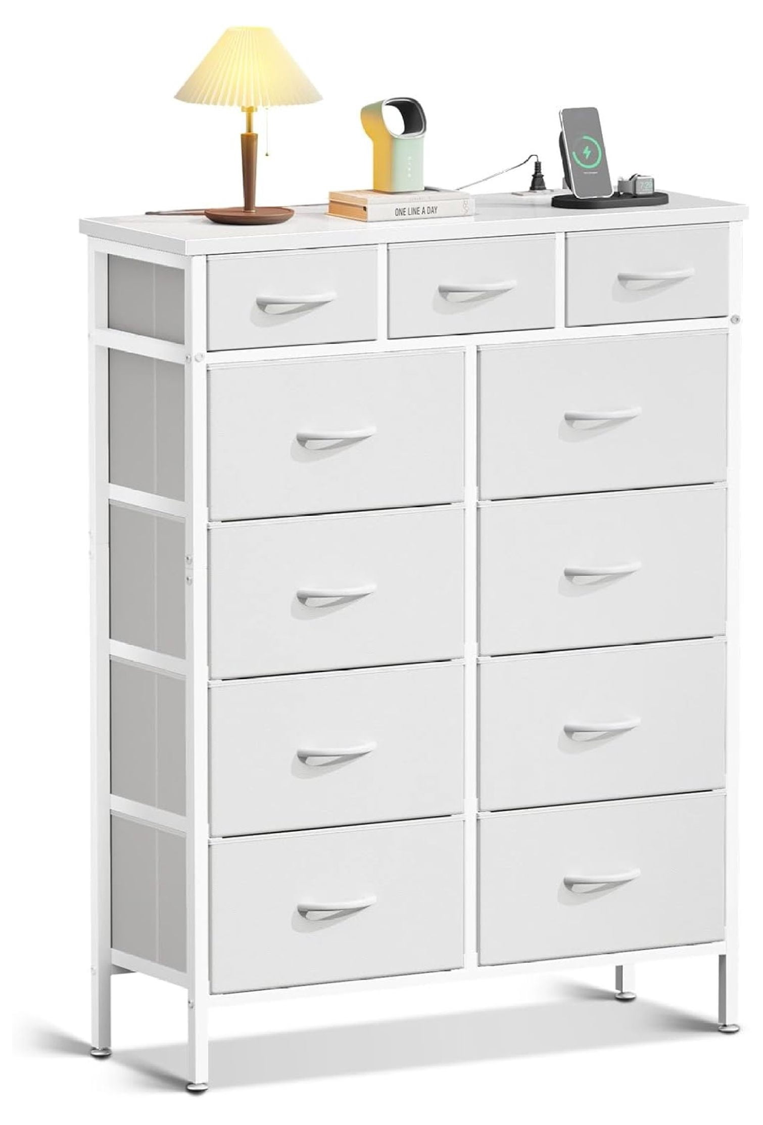 Dresser with Charging Station, 52 Inches Tall Dresser for Bedroom with ...