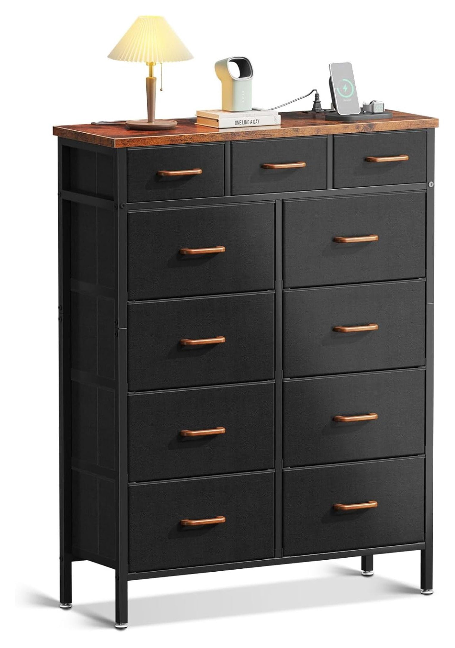 Dresser with Charging Station, 52 Inches Tall Dresser for Bedroom with ...