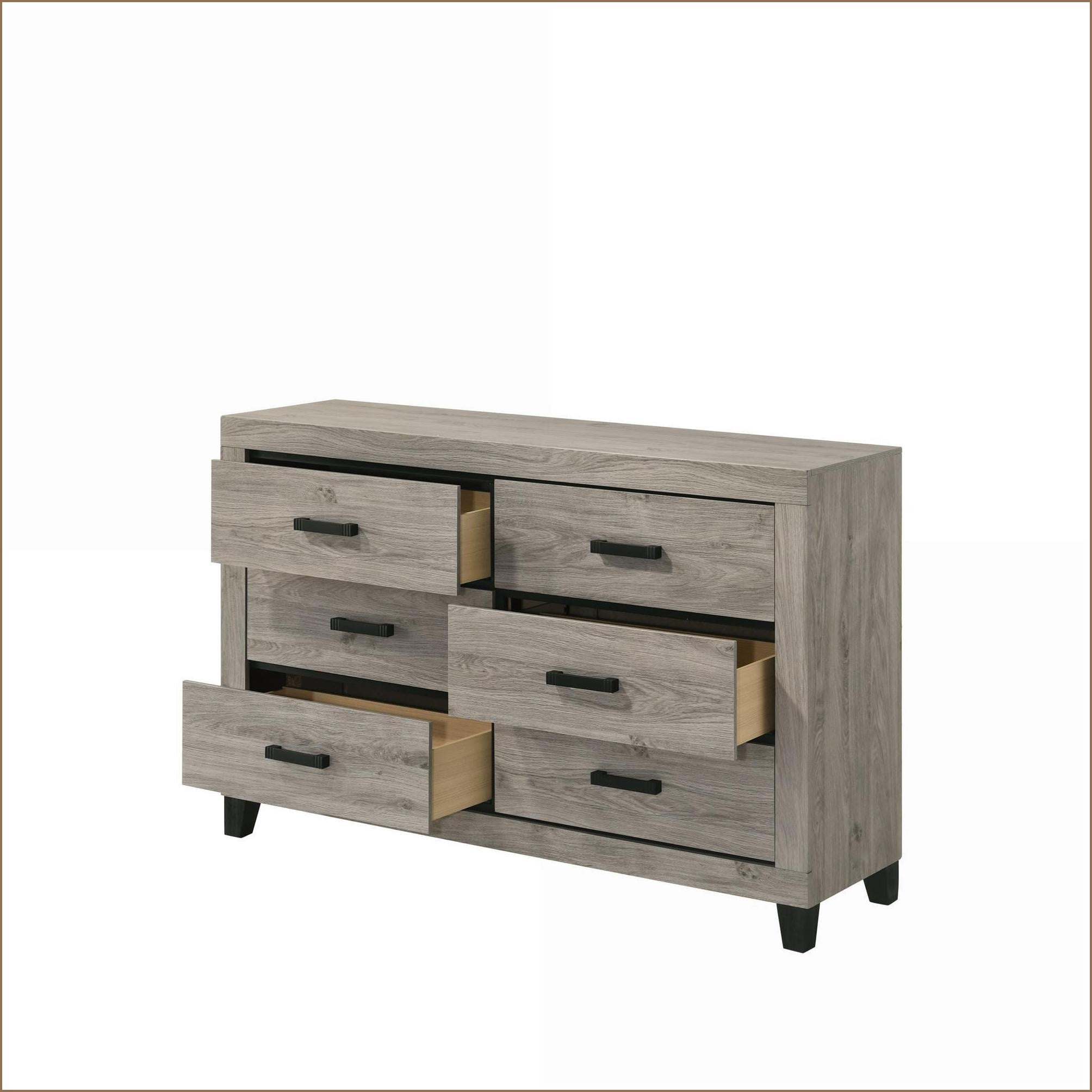 Dressers: 6-Drawer Light Gray Engineered Wood Dresser | Light Gray ...