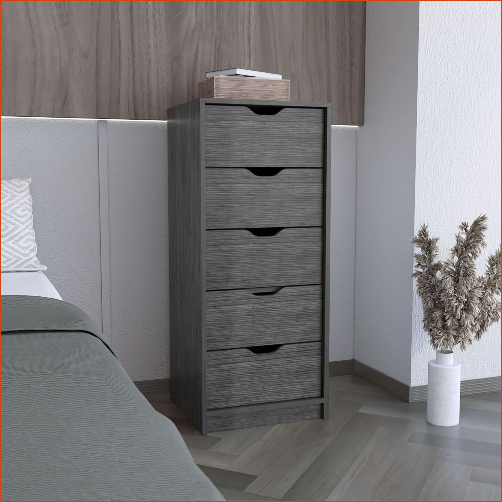 Dressers, Basilea 5 Drawer Tall Dresser with Pull-Out System | Slim ...