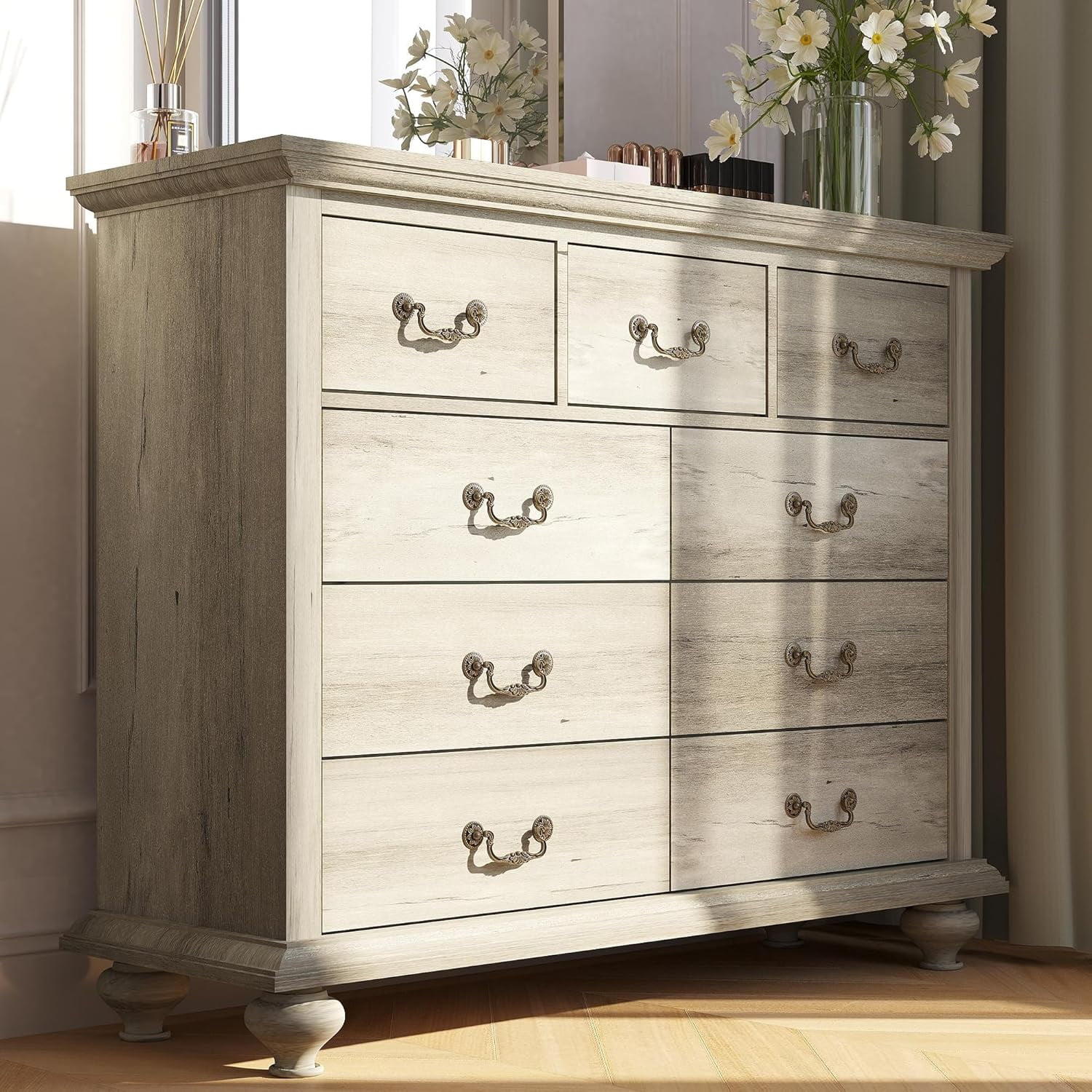 Dressers & Chests of Drawers with 9 Wide Drawers, Tall Dresser with ...