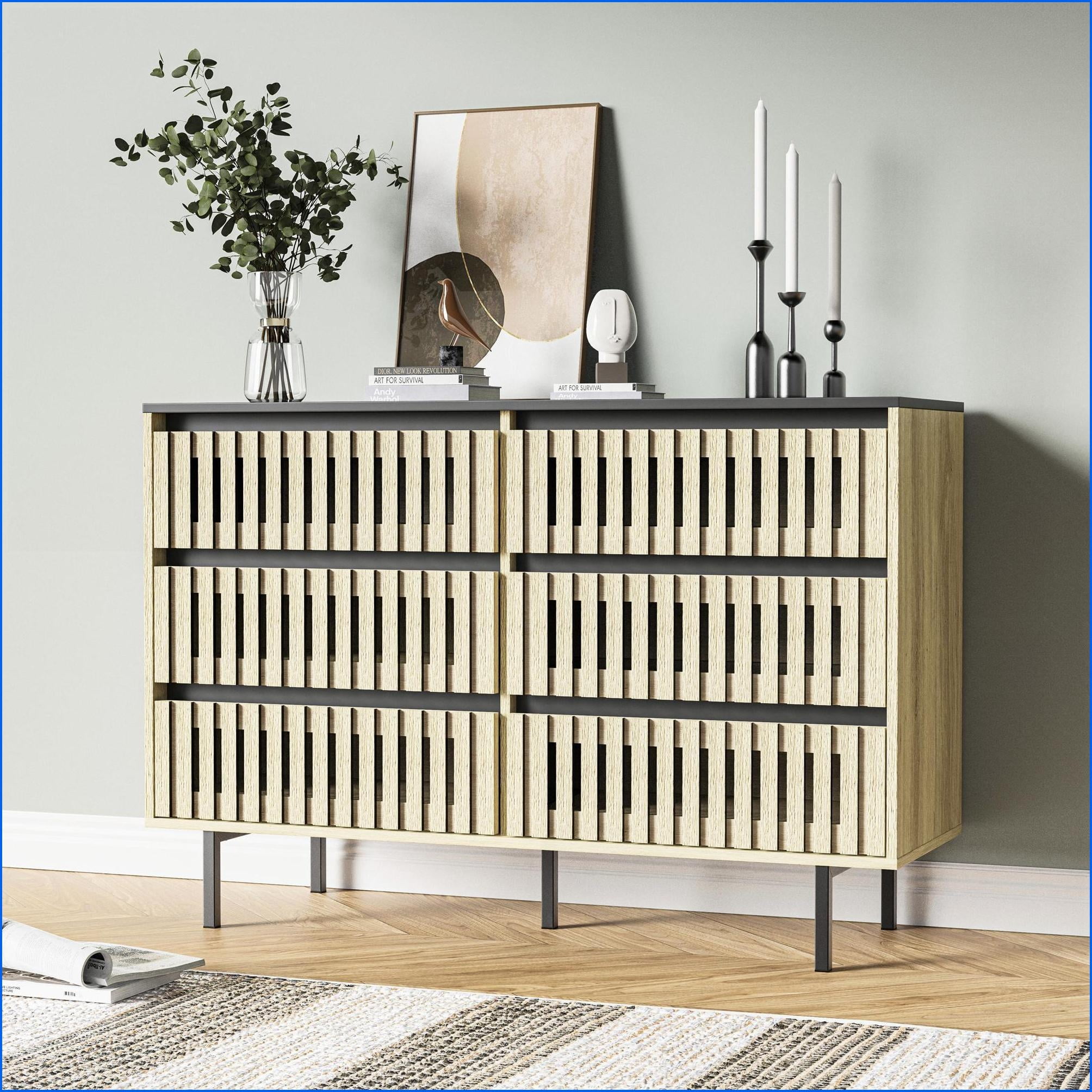 Dressers & Chests, Modern Minimalist 6-Drawer Large Capacity Storage ...