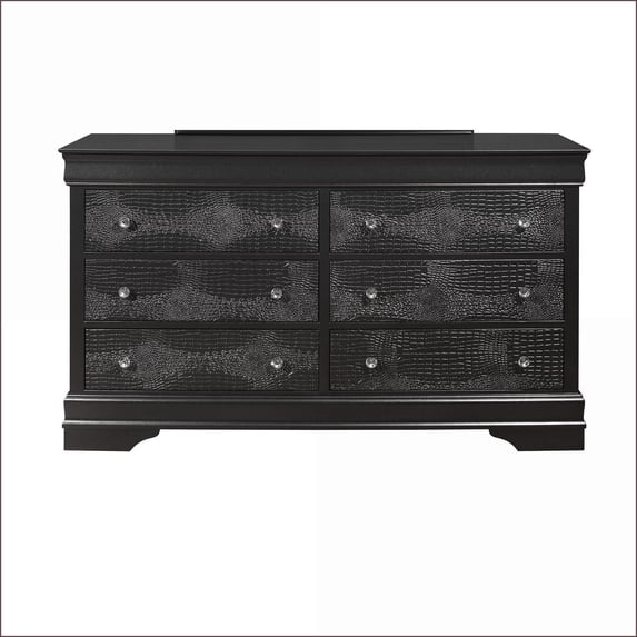 Dressers | Contemporary with Crystal Hardware & Textured Drawers ...