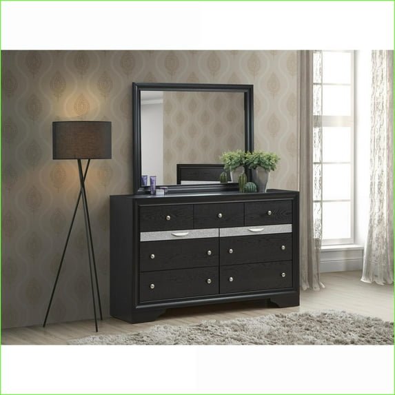 Dressers, Madrid 9-Drawer Modern Black Laminate Wood Dresser | Solid ...