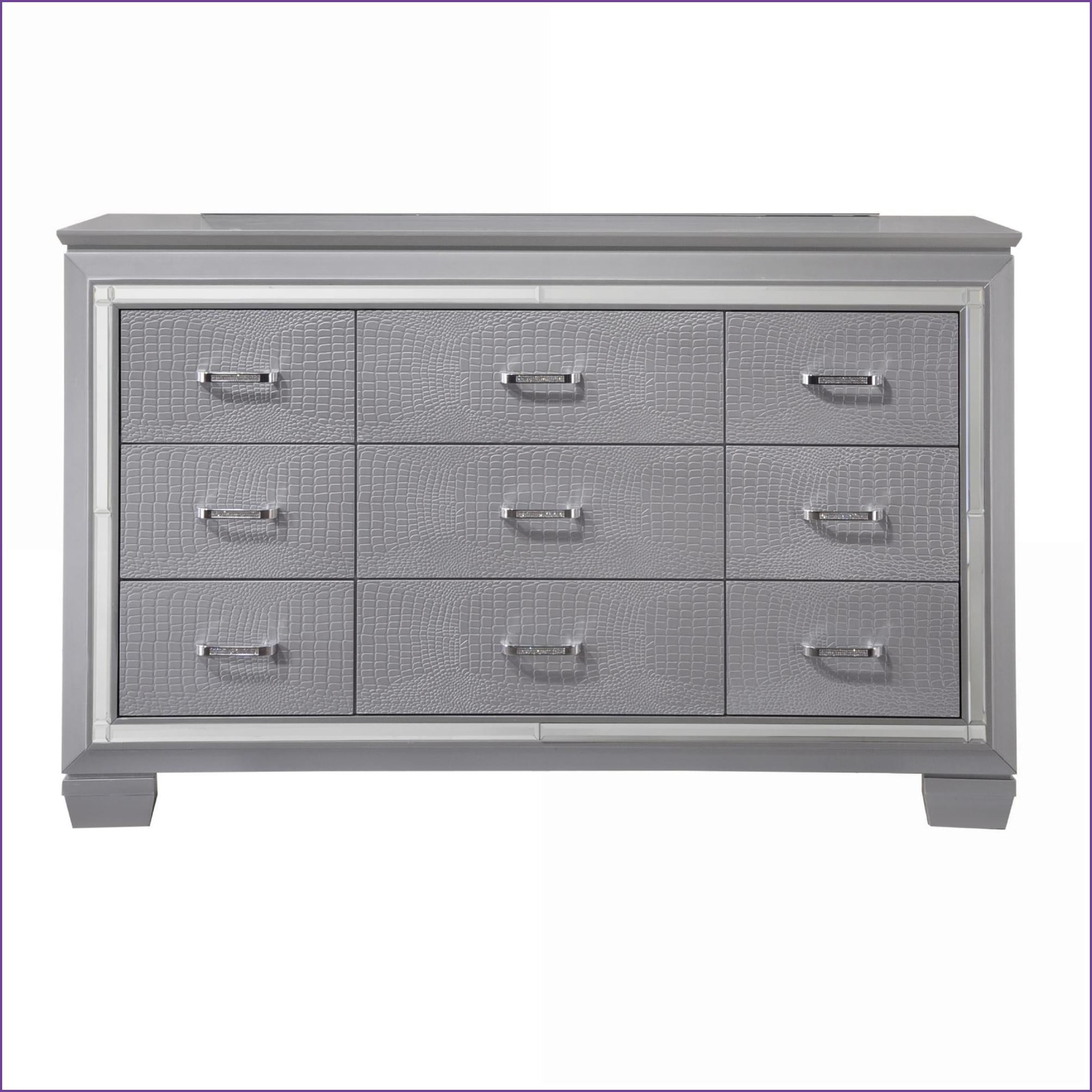 Dressers Modern Nine Drawer with Beveled Mirror, Faux Crystal Hardware ...