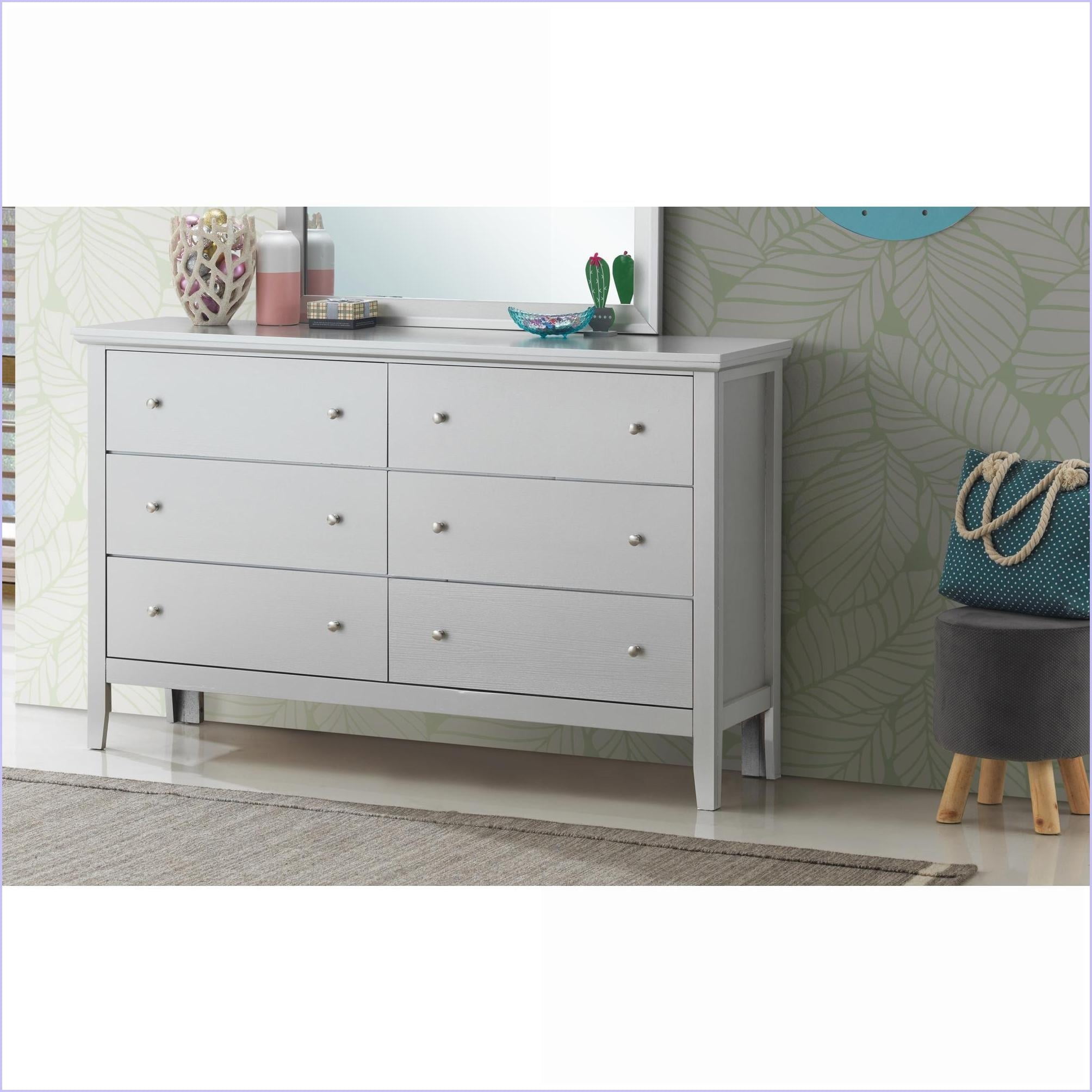 Dressers, Modern Silver Champagne Fully Assembled Dresser with French ...