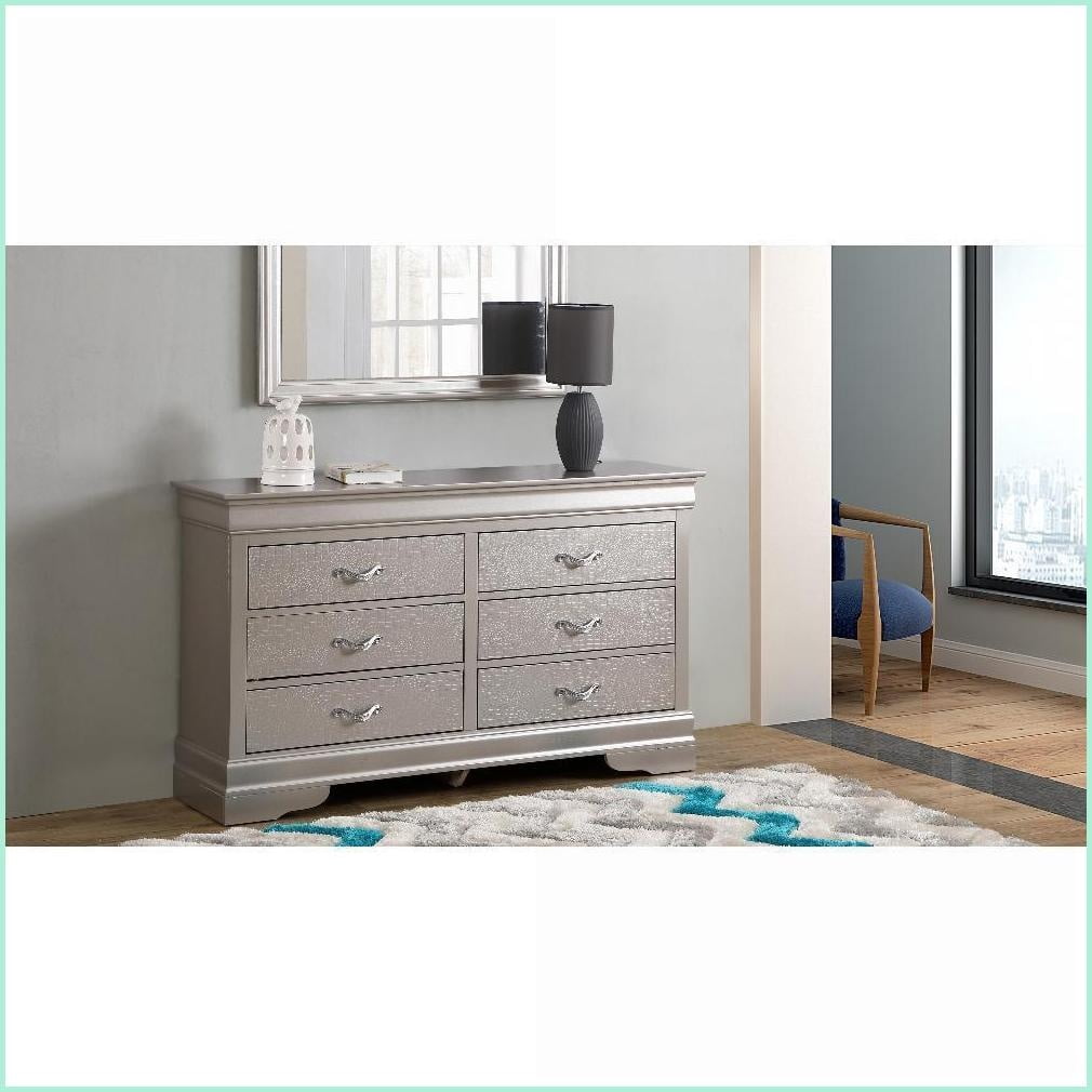 Dressers, Updated Traditional Silver Champagne Croc Dresser - Fully ...