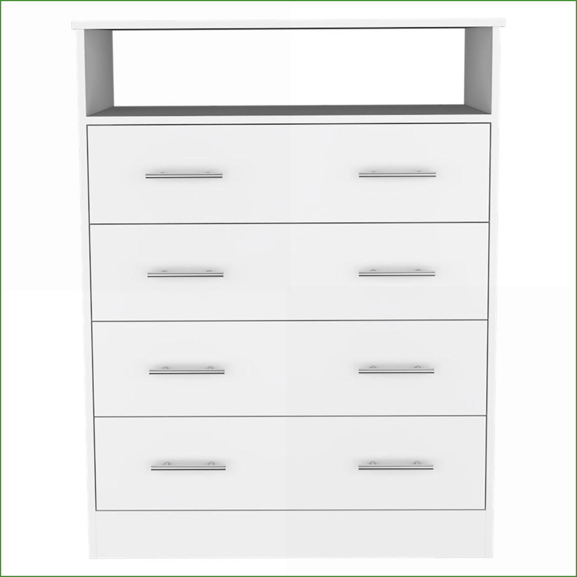Dressers for Bedroom, 4 Drawer with Open Shelf, 33"W x 17"D | White ...