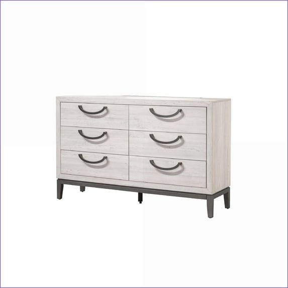 Dressers for Bedroom, Contemporary Solid Wood 6-Drawer Dresser Beige ...