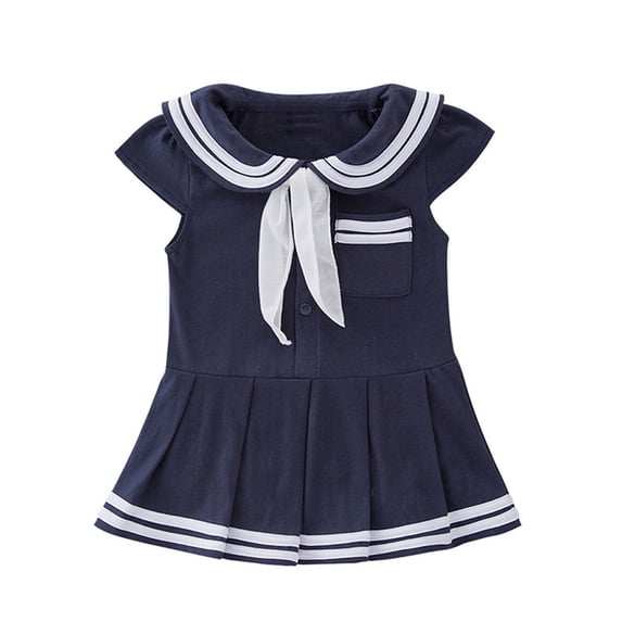 Dresses For Girls Baby Nautical Sailor Suit Jumpsuit Romper Princess ...