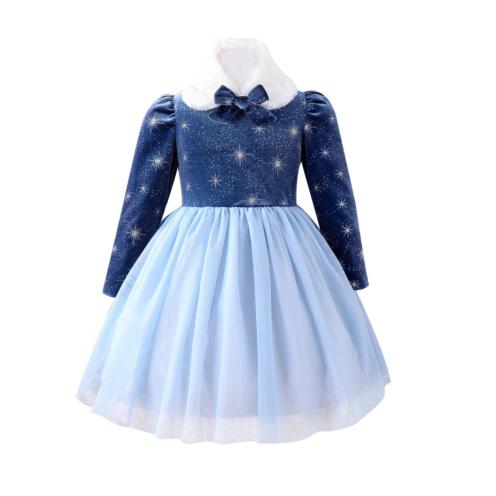 Dresses For Girls Christmas Long Sleeve Warm Dress Dance Party Dresses ...