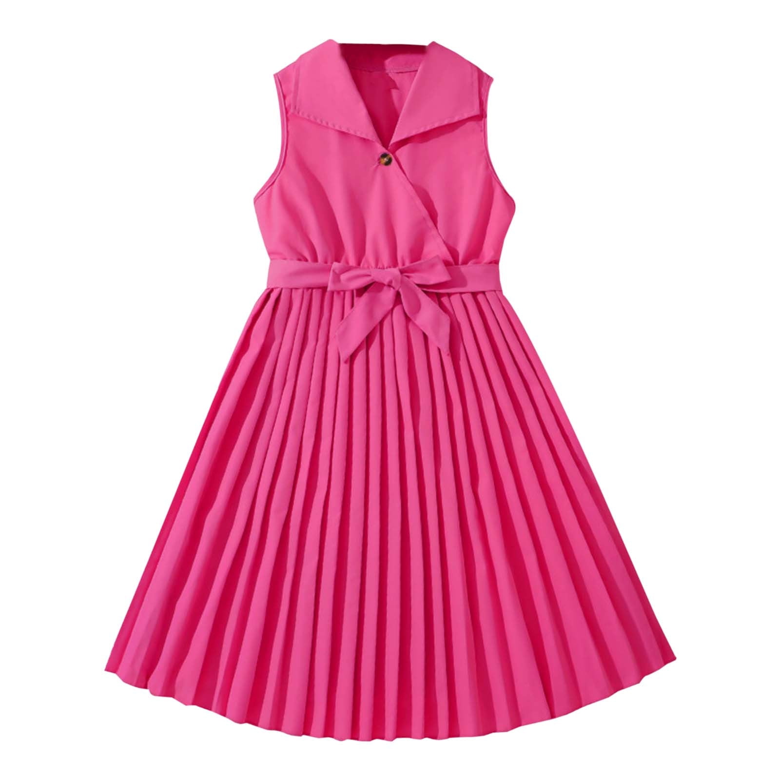 Dresses For Girls Girls' Pleated Sleeveless Trendy Big Girl'S Outfit ...