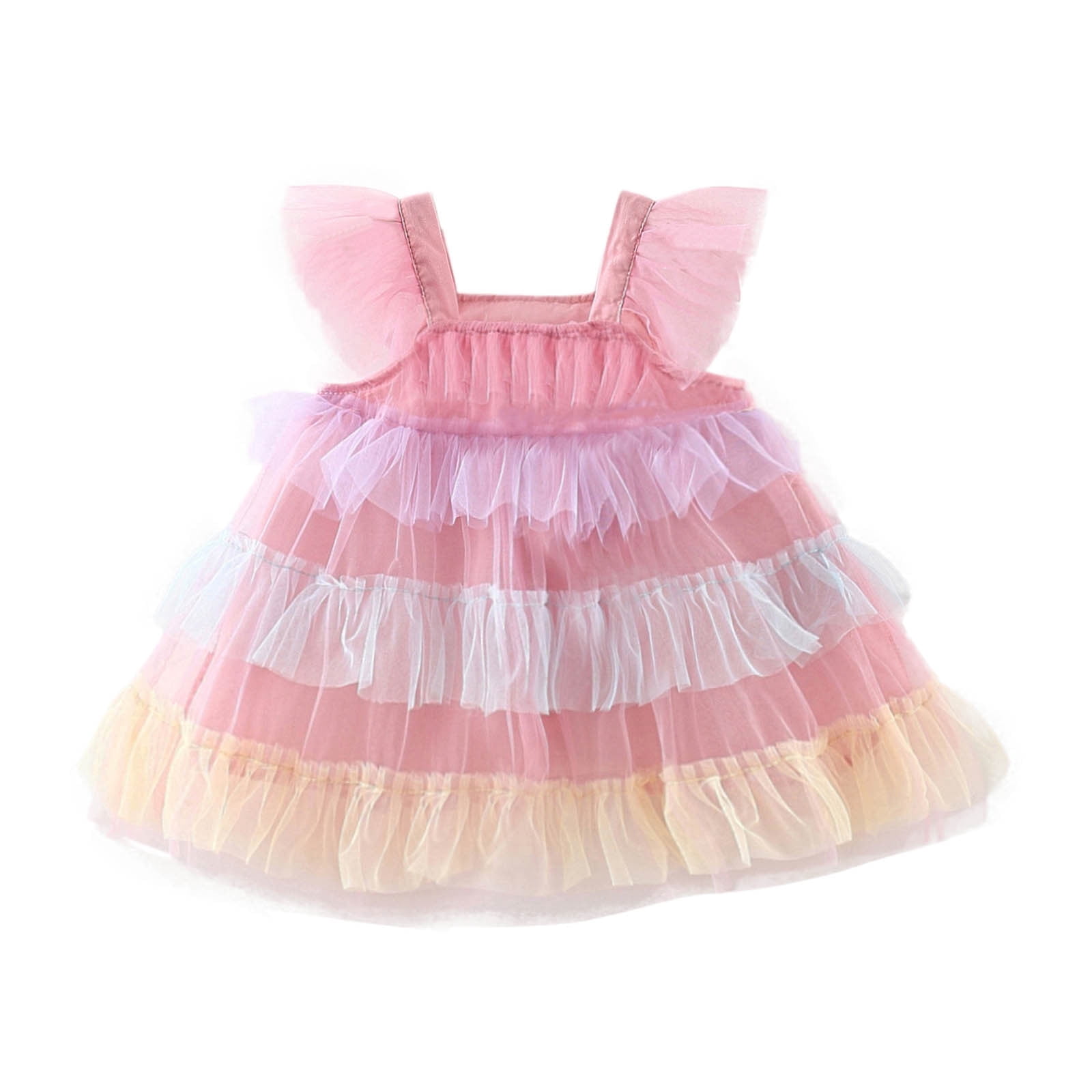 Dresses For Girls Sleeveless Gradual Change Flying Sleeve Sweet Cake ...