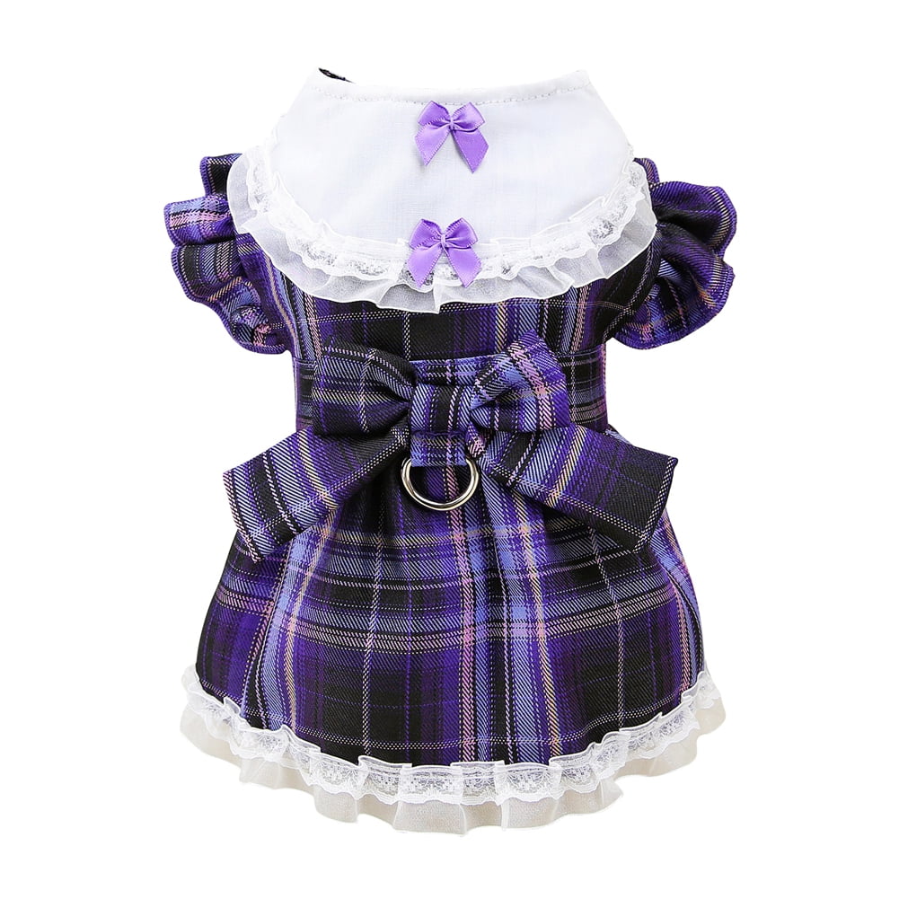 Dresses for Small Dogs Girl Female Cute Plaid Dog Sundresses Puppy Cat ...