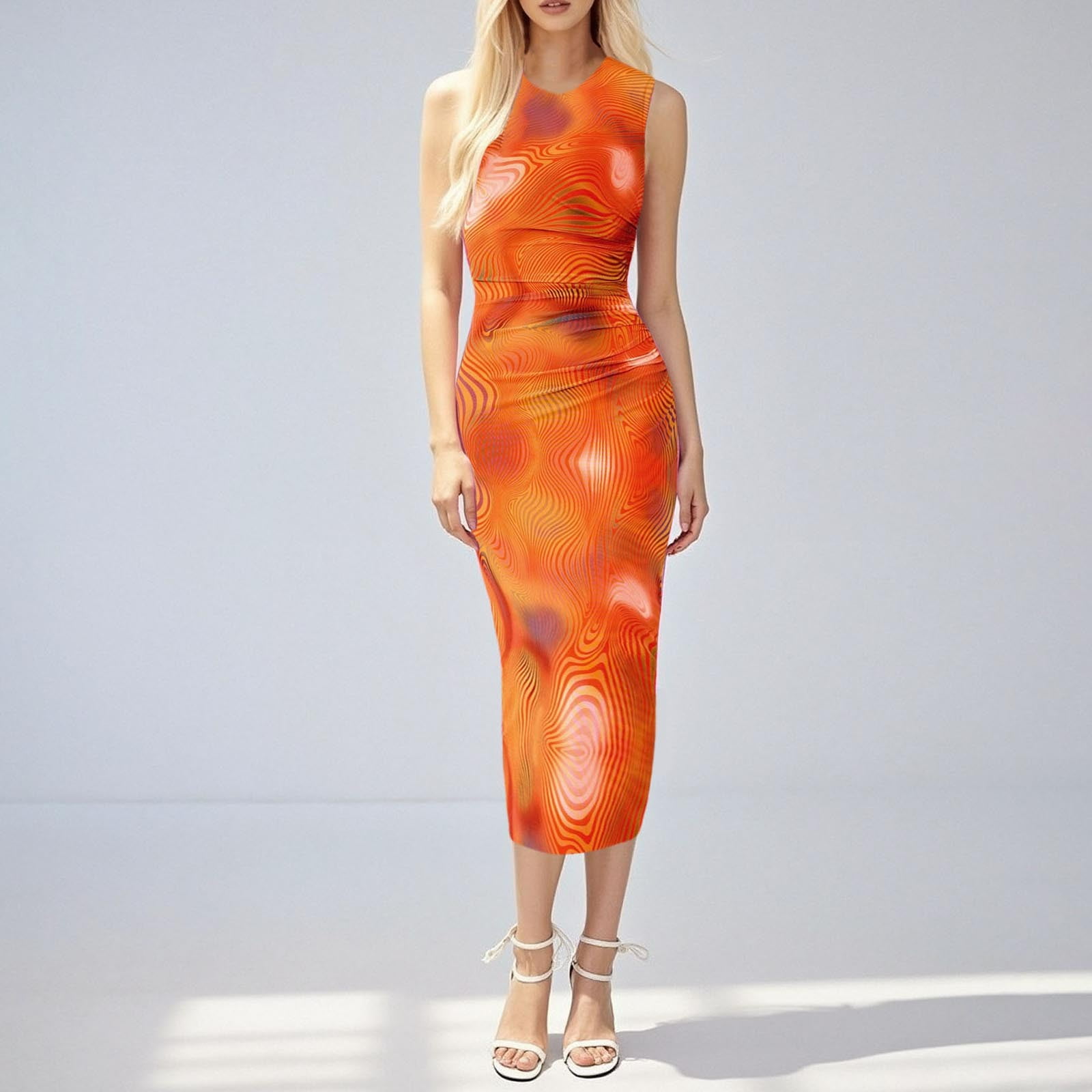 Dresses Summer Dresses for Women Summer Spring And Summer-neck Solid ...