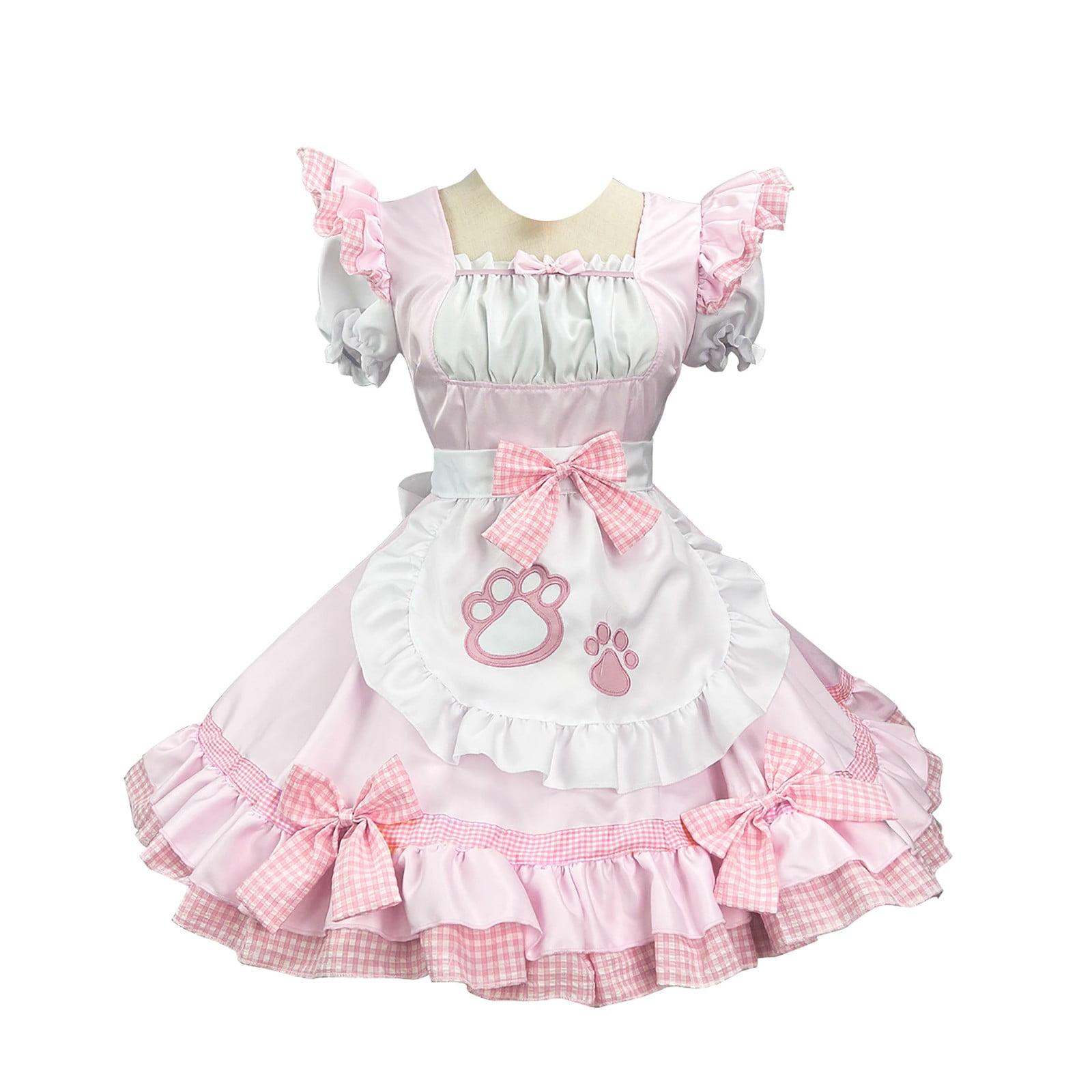 Dresses Women Ndbuld Women's Daily Cute Maid Dress Sweet Christmas War ...