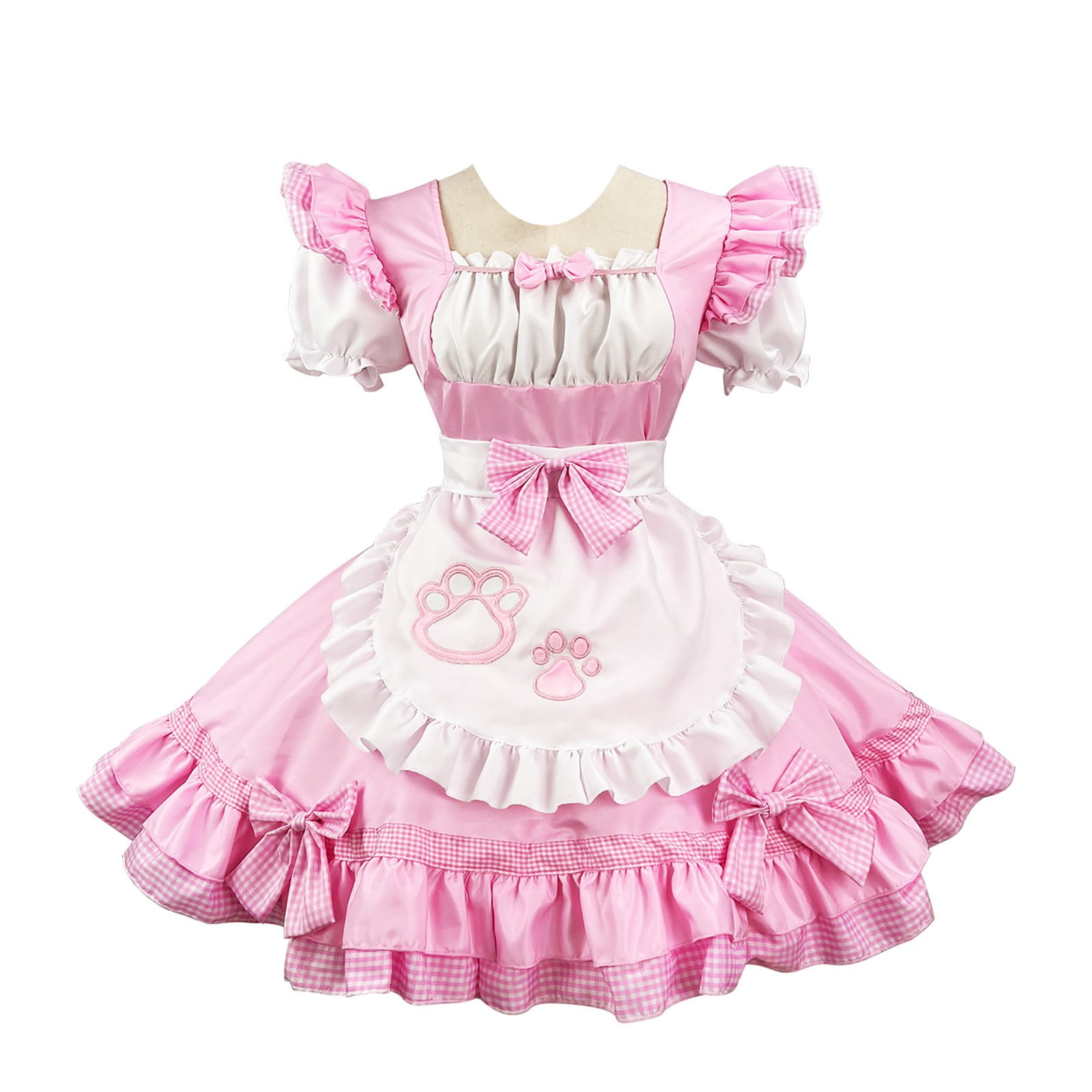 Dresses Women Ndbuld Women's Daily Cute Maid Dress Sweet Christmas War ...