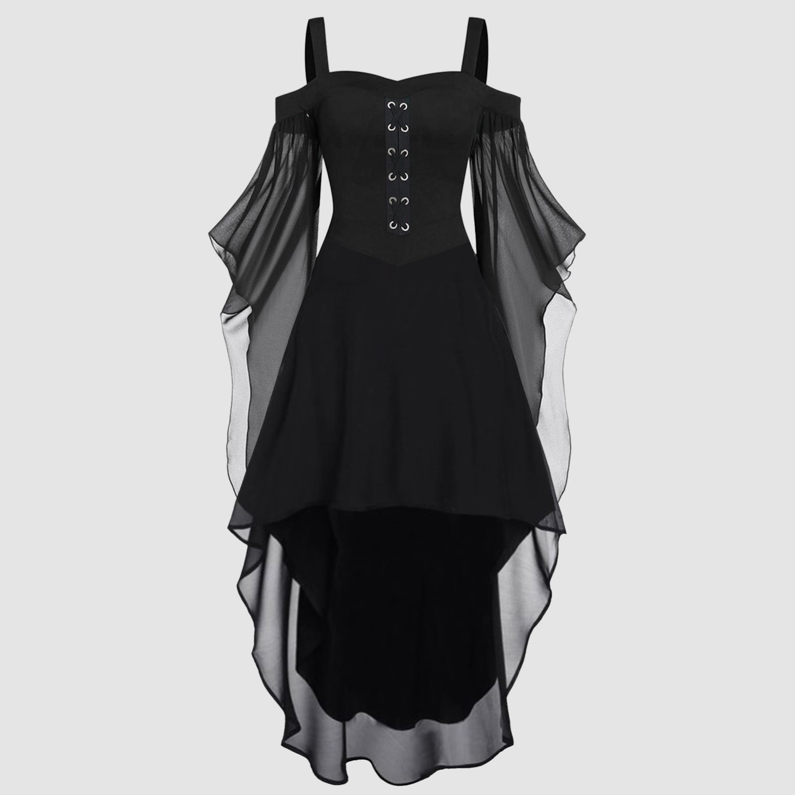 Dresses for Women Plus Size Fashion Gothic Style Midi Dress Croset Long ...