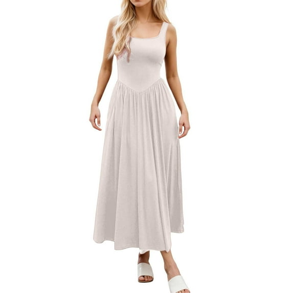 Dresses Women halter dresses Square Neck A Line Dress Women Fall Spring ...