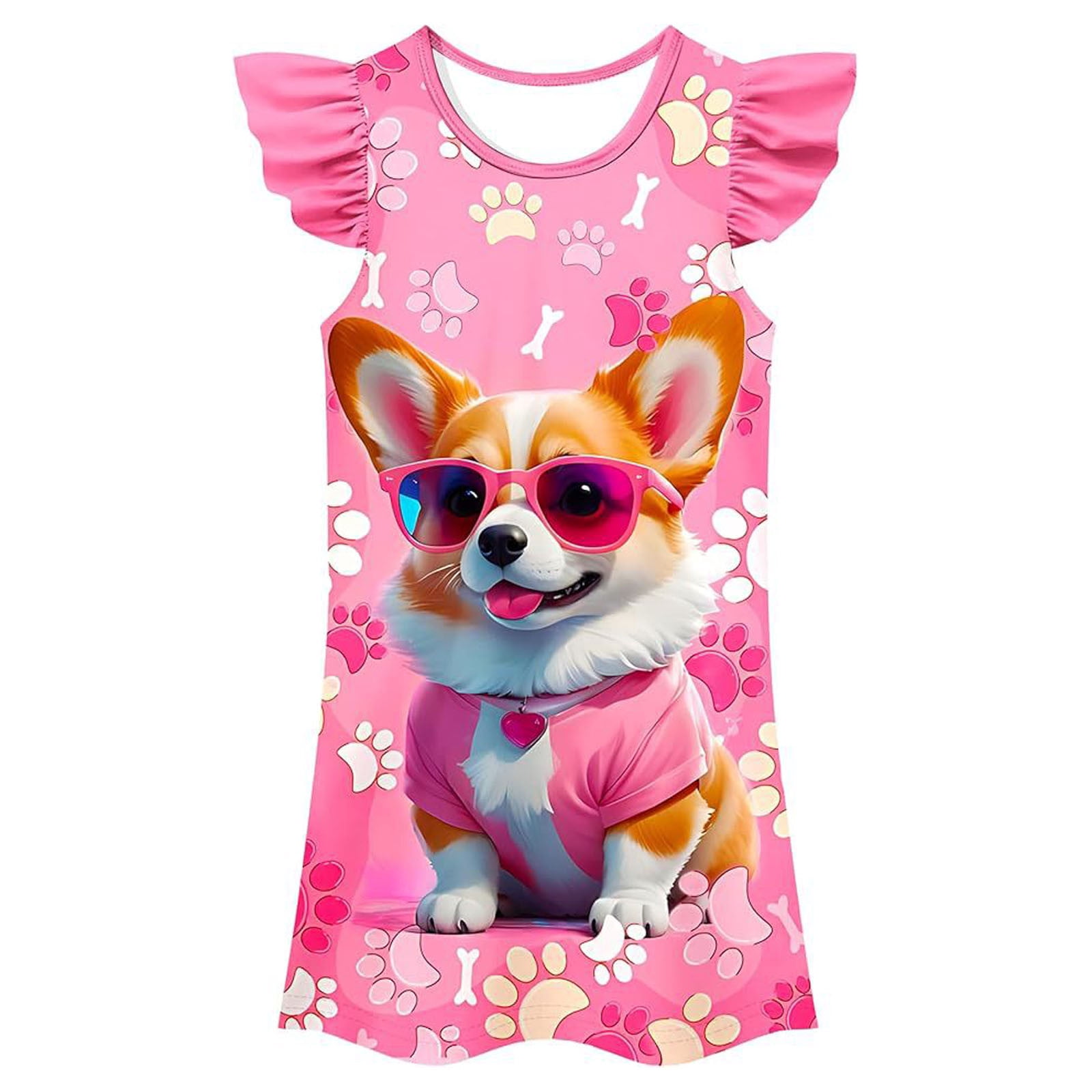 Dresses for Cute Girls Summer Casual Animal Print Sleeveless PlayLoose ...