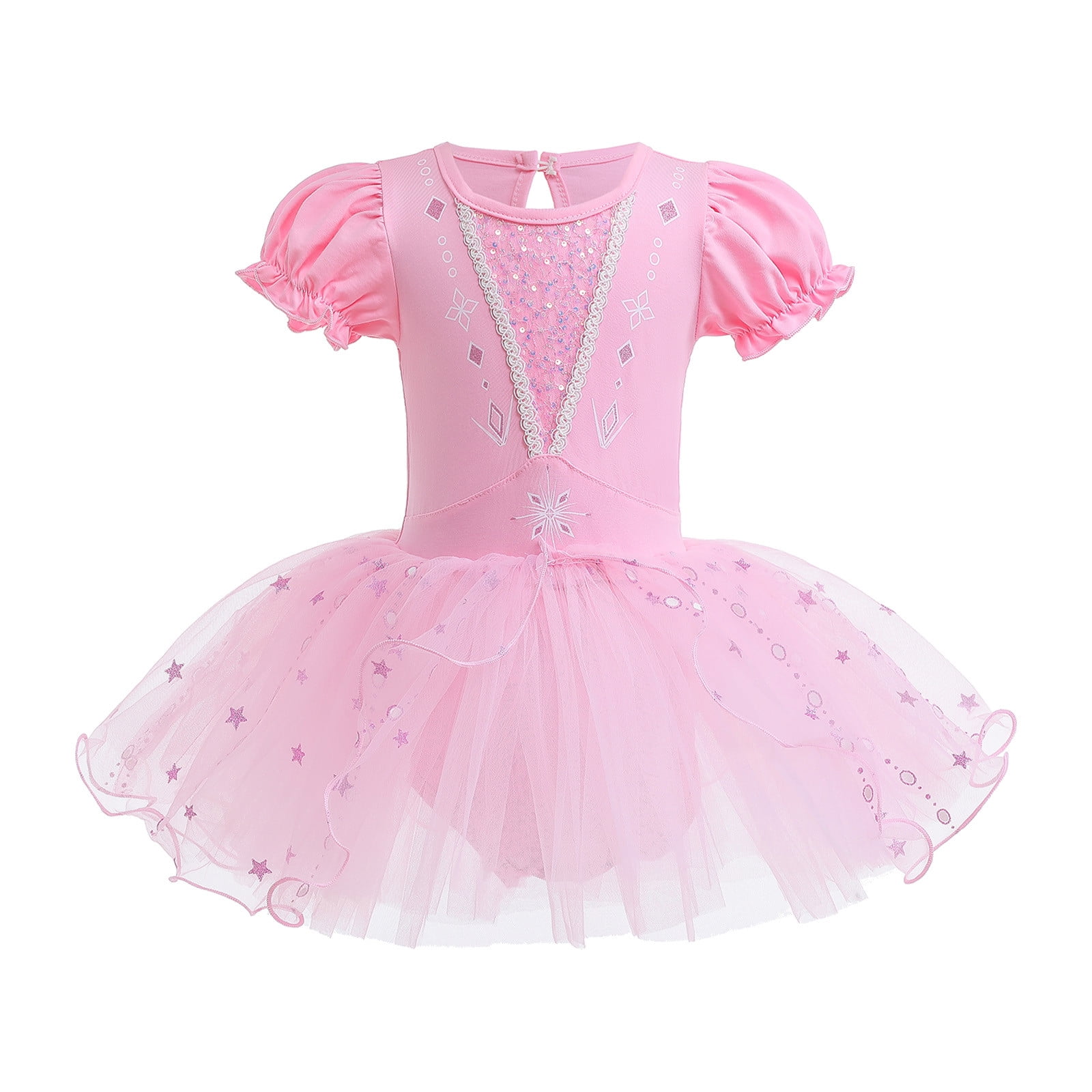 Dresses for Girl Short Sleeve Sequin Ruffles Ballerina Princess Dance ...