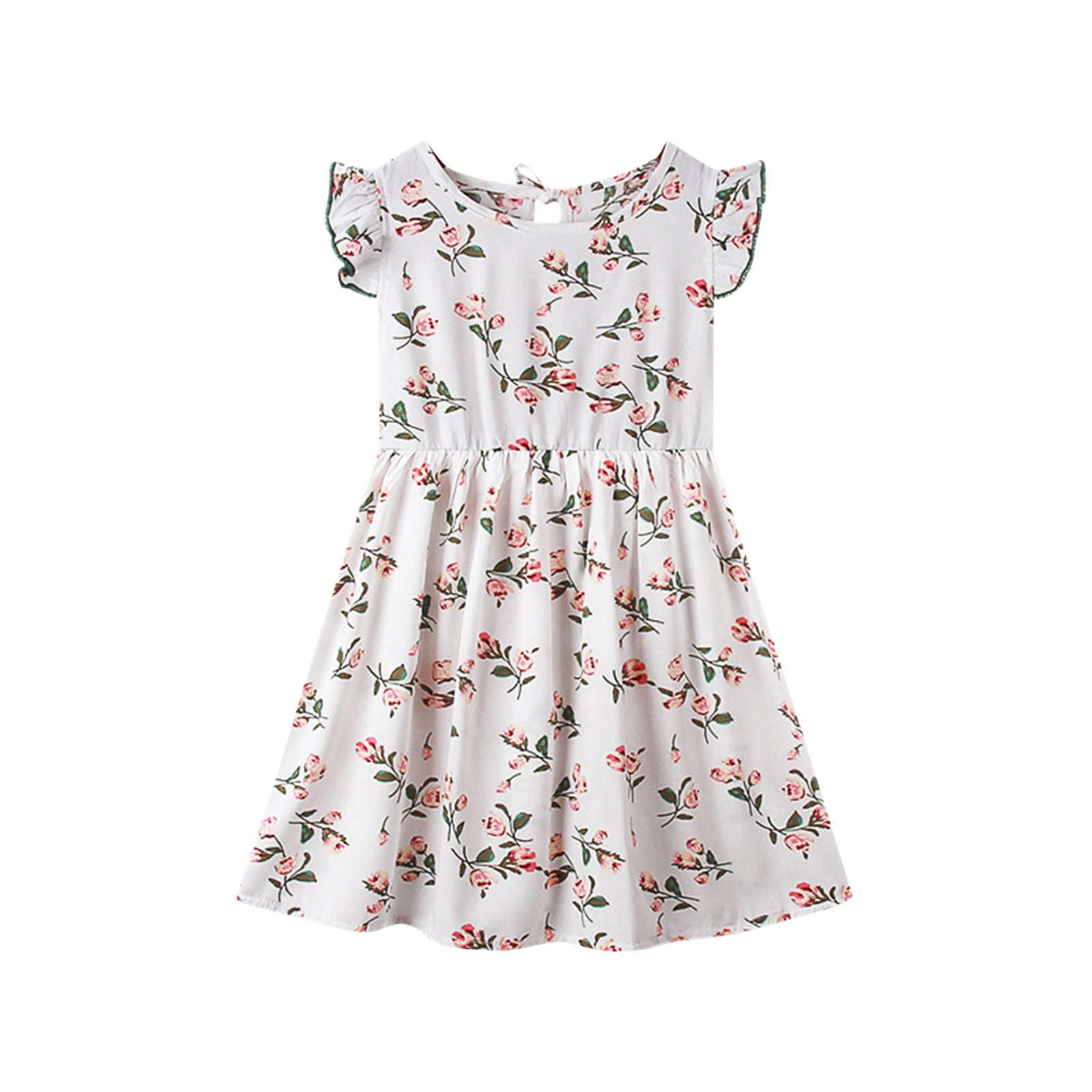 Dresses for Girls 4-5 Years A-Line Kids Crew Neck Summer Sleeveless ...