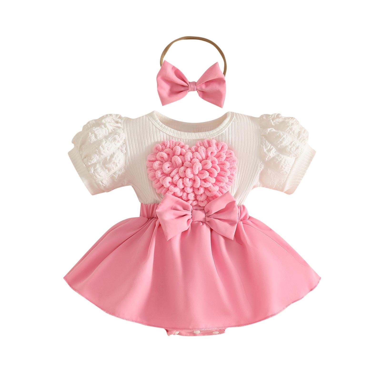 Dresses for Girls Cute Short Sleeve Crewneck A Line Dress with Bowknot ...