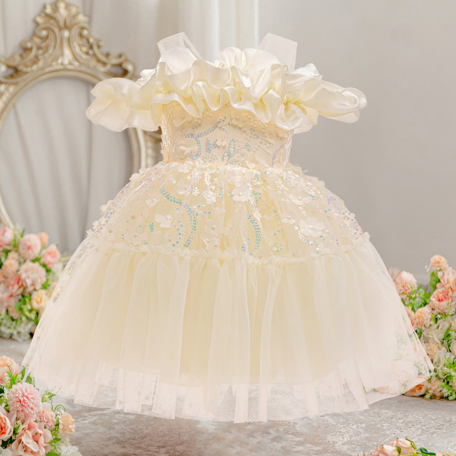 Dresses for Girls Elegant Party Gowns Vintage Pageant Formal Kids ...