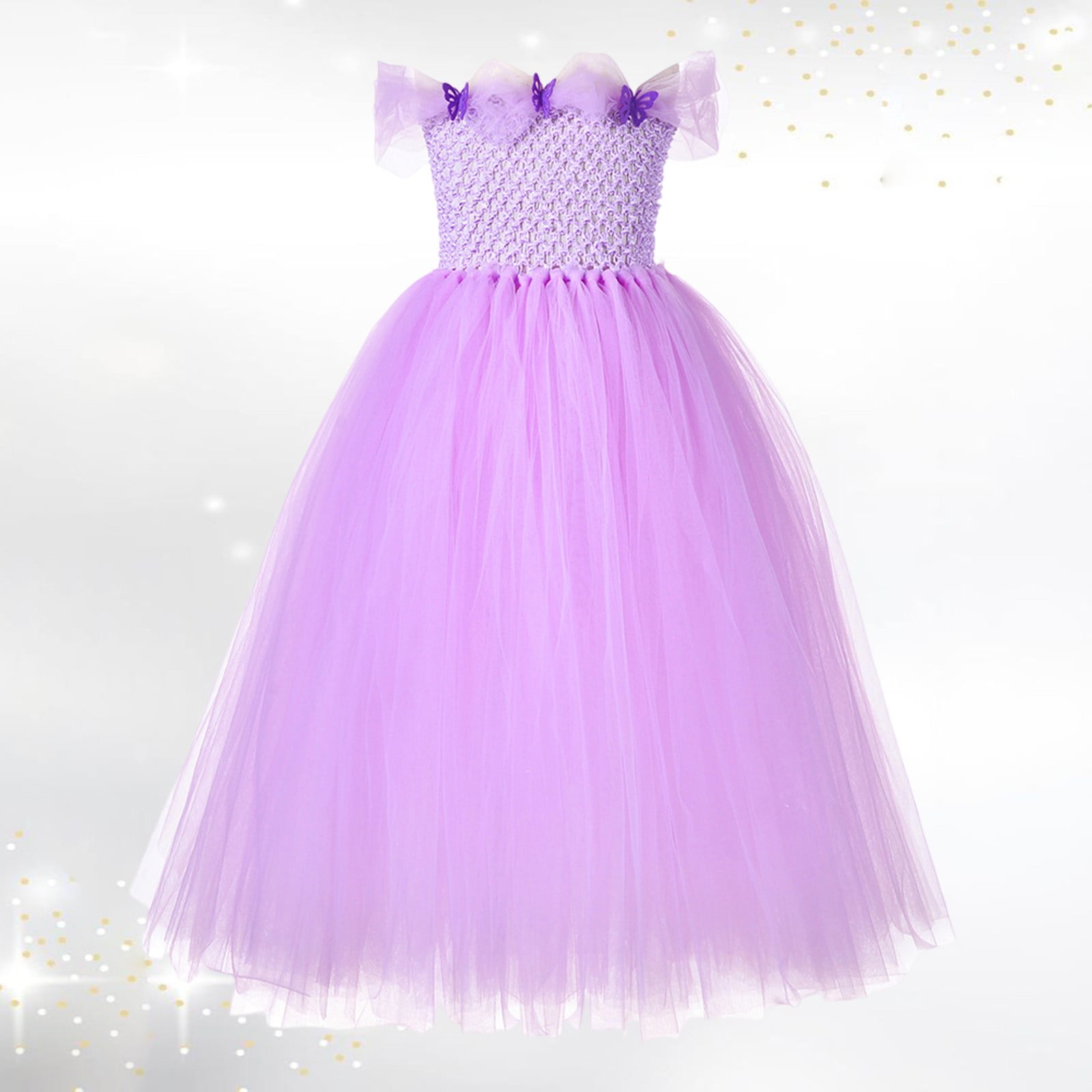 Dresses for Girls Fairy Tale Mesh Floral Embroidery Floor Length Gown ...