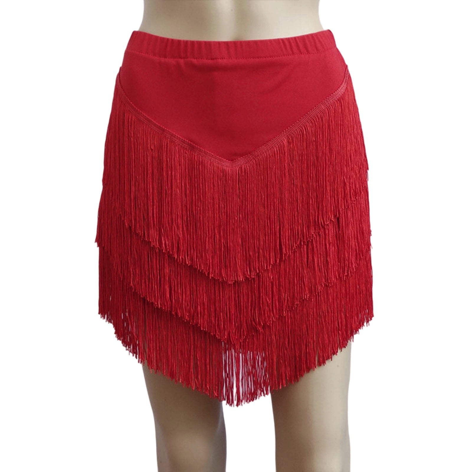 Dresses for Girls Solid Color Fringe V Cut Elastic Waist Semi Formal ...