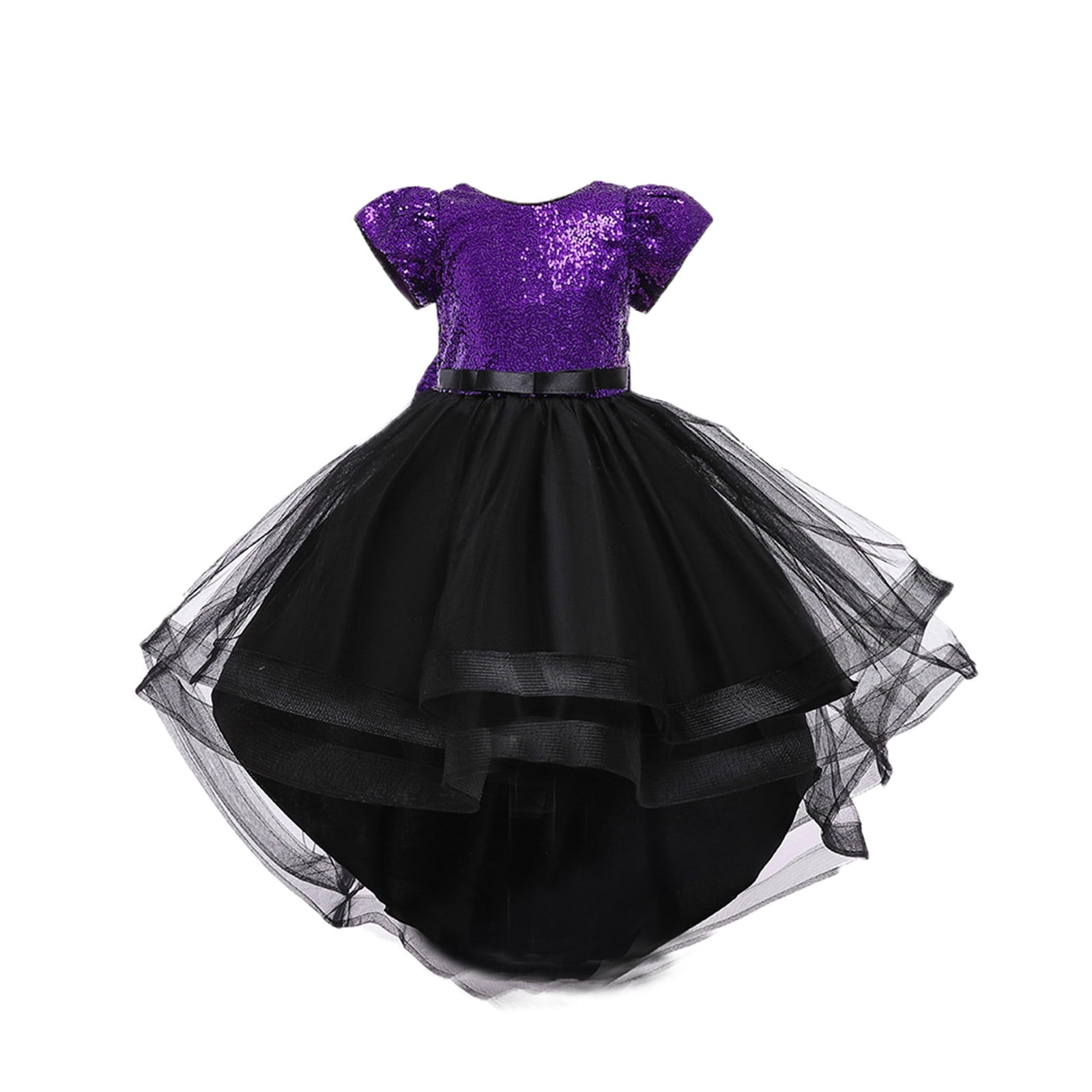 Dresses for Girls Sparkly Pageant Detachable Train Piano Recital ...