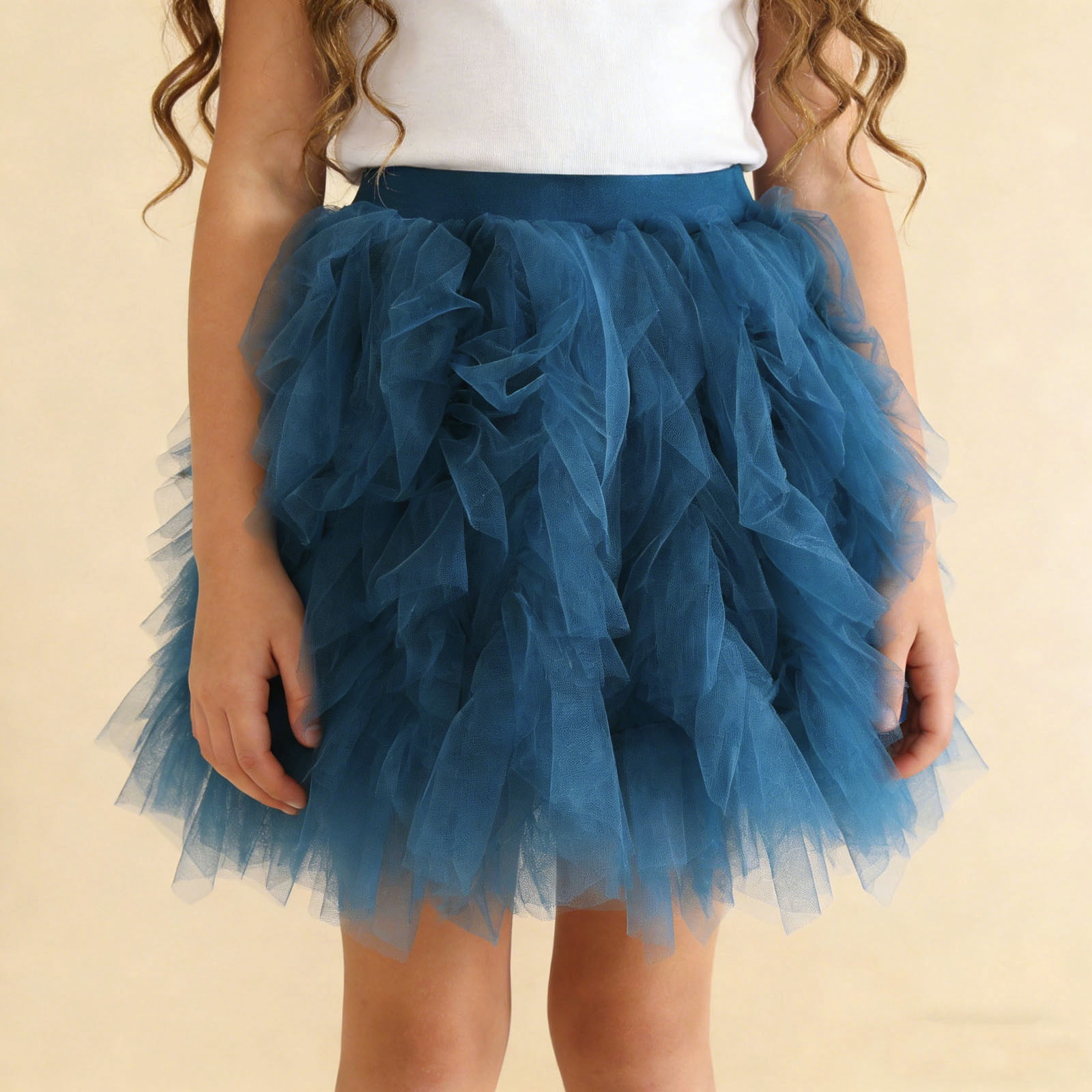 Dresses for Girls Tiered Ruffle Cute Short Party Tutu Skirt Casual ...