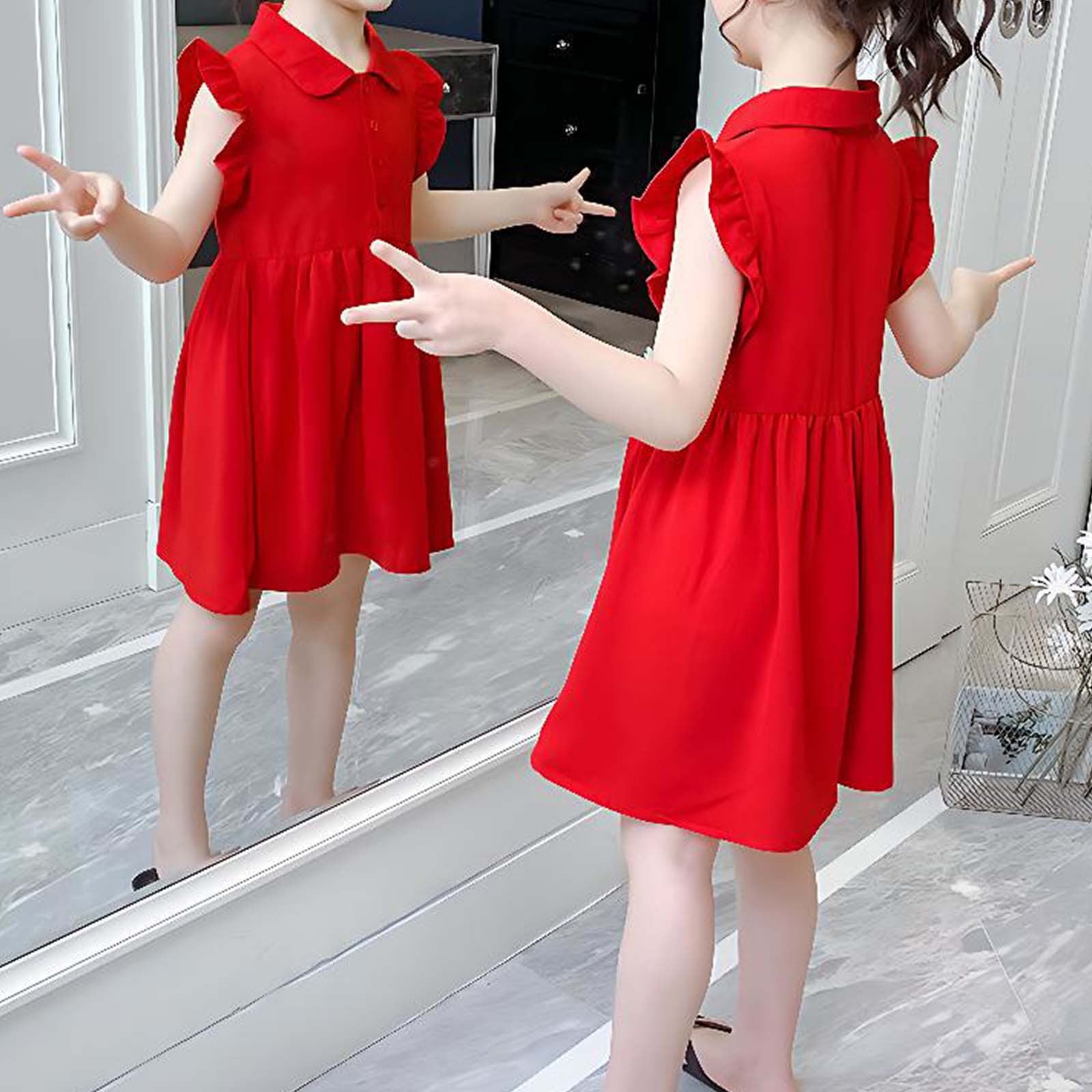Dresses for Girls Tutu Birthday Dress Kids Princess Dress Up 7-8 Years ...