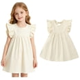 Dresses for Kids Ruffle Sleeve A Line Swing Dresses Girl Graduation ...
