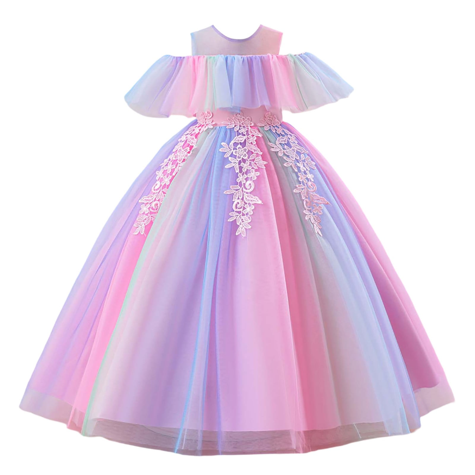 Dresses for Toddler Girls Baby Sleeveless Crew Neck Ruffles Princess ...